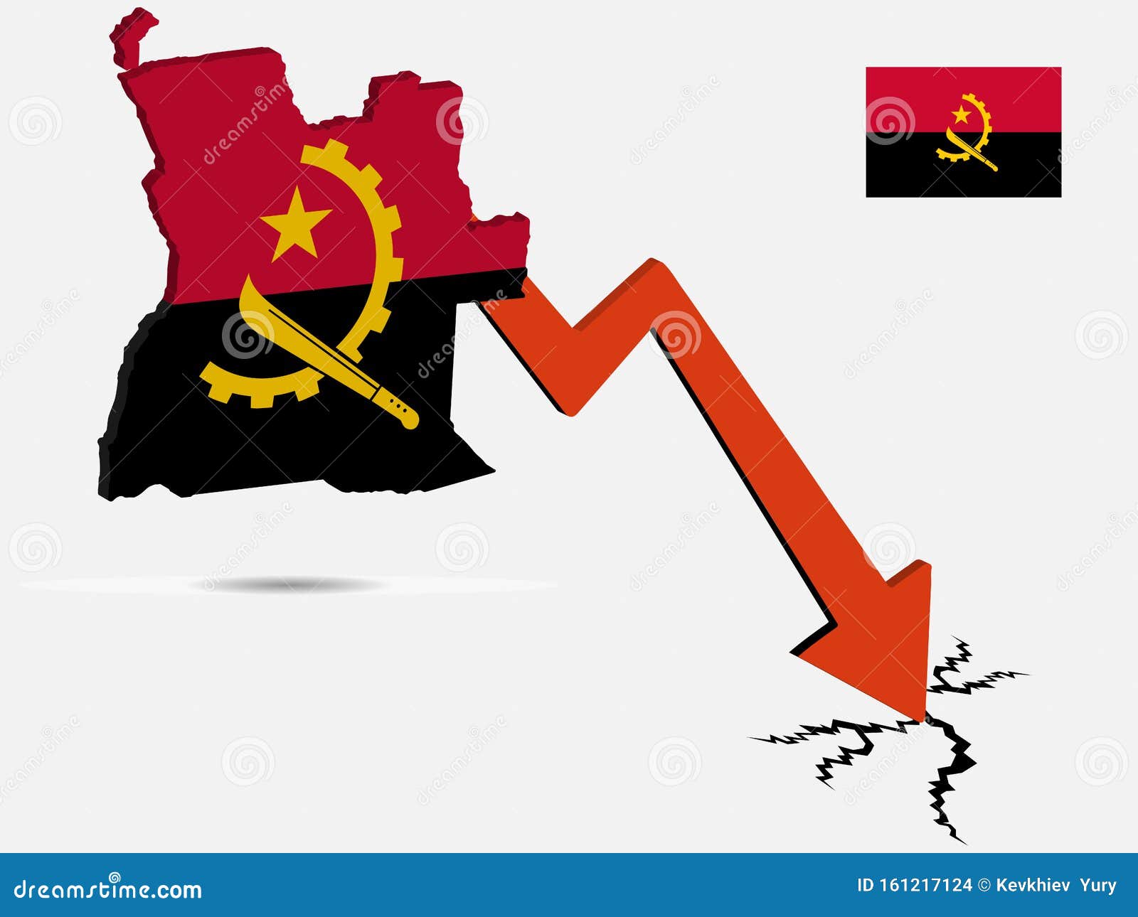 Angola Economic Crisis Concept Vector Illustration Stock Vector ...
