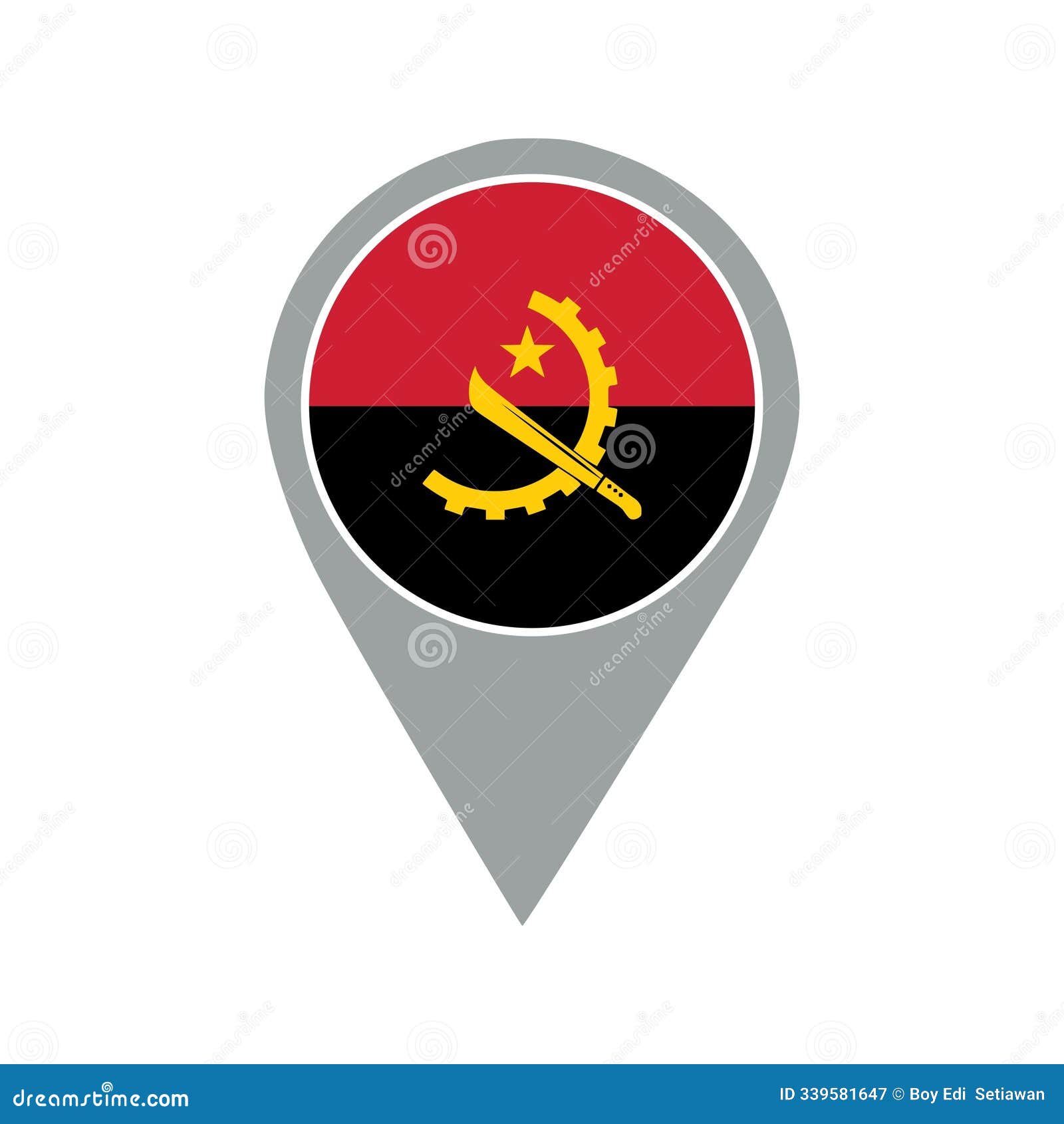 Angola flag location pin stock illustration. Illustration of line ...