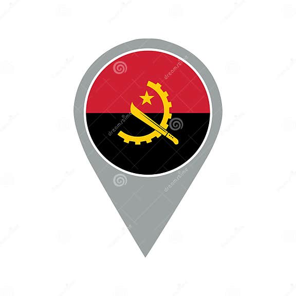 Angola flag location pin stock illustration. Illustration of line ...