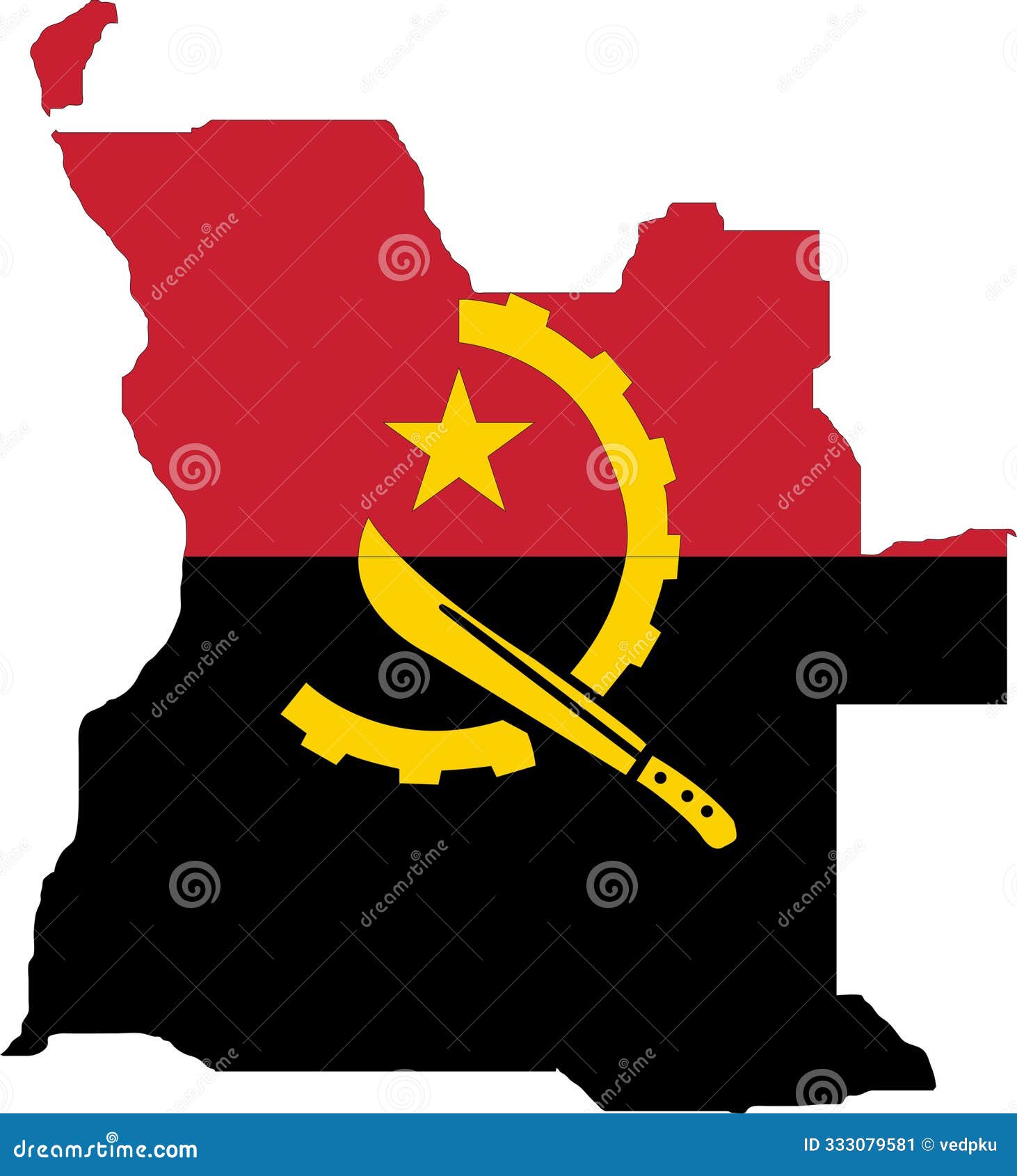 Angola Flag in Map, Angola Map with Flag, Country Map, Angola Map with ...