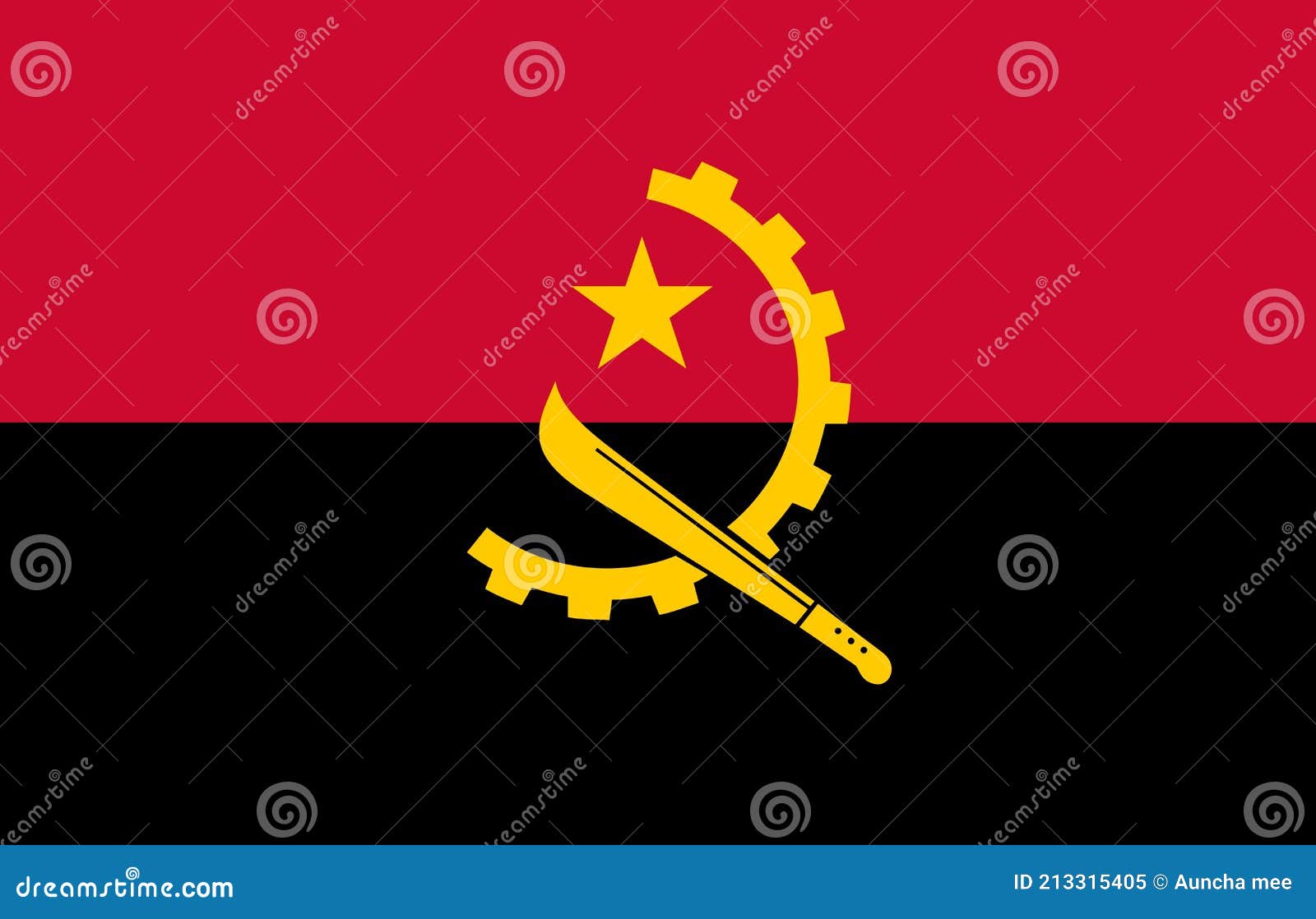 Angola Flag in Official Colours and Proportion Correctly. Illustration ...