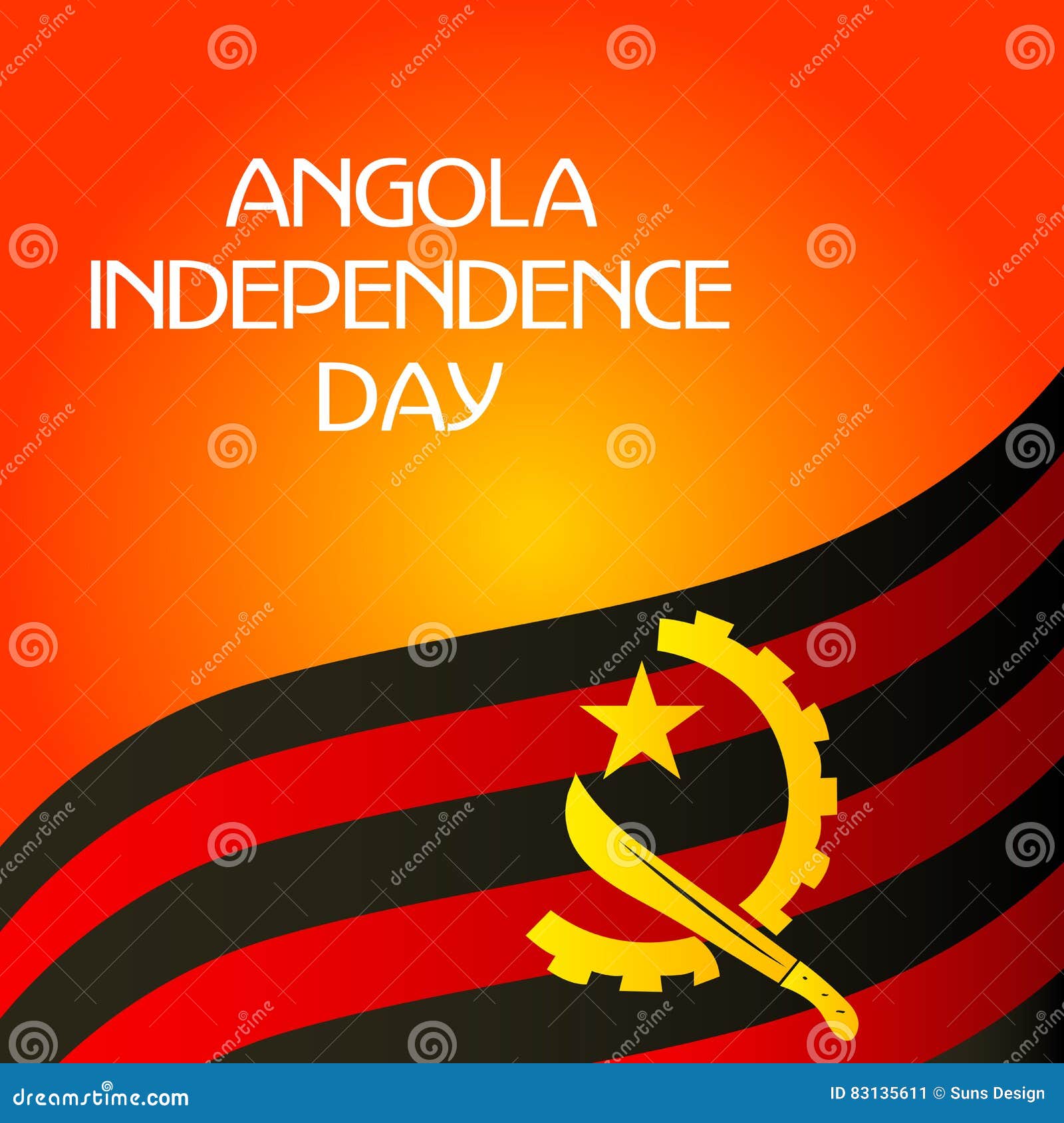 Angola Independence Day. stock illustration. Illustration of border ...