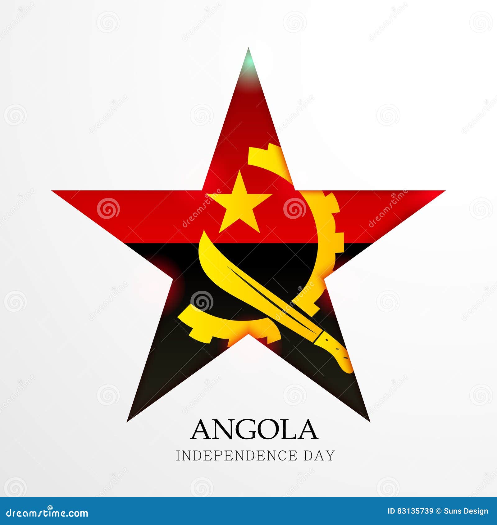 Angola Independence Day. stock illustration. Illustration of flyer ...