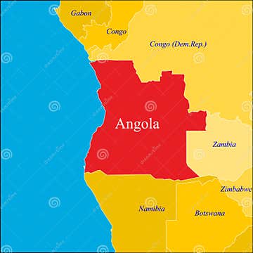 Angola map. stock vector. Illustration of illustrated - 13594649