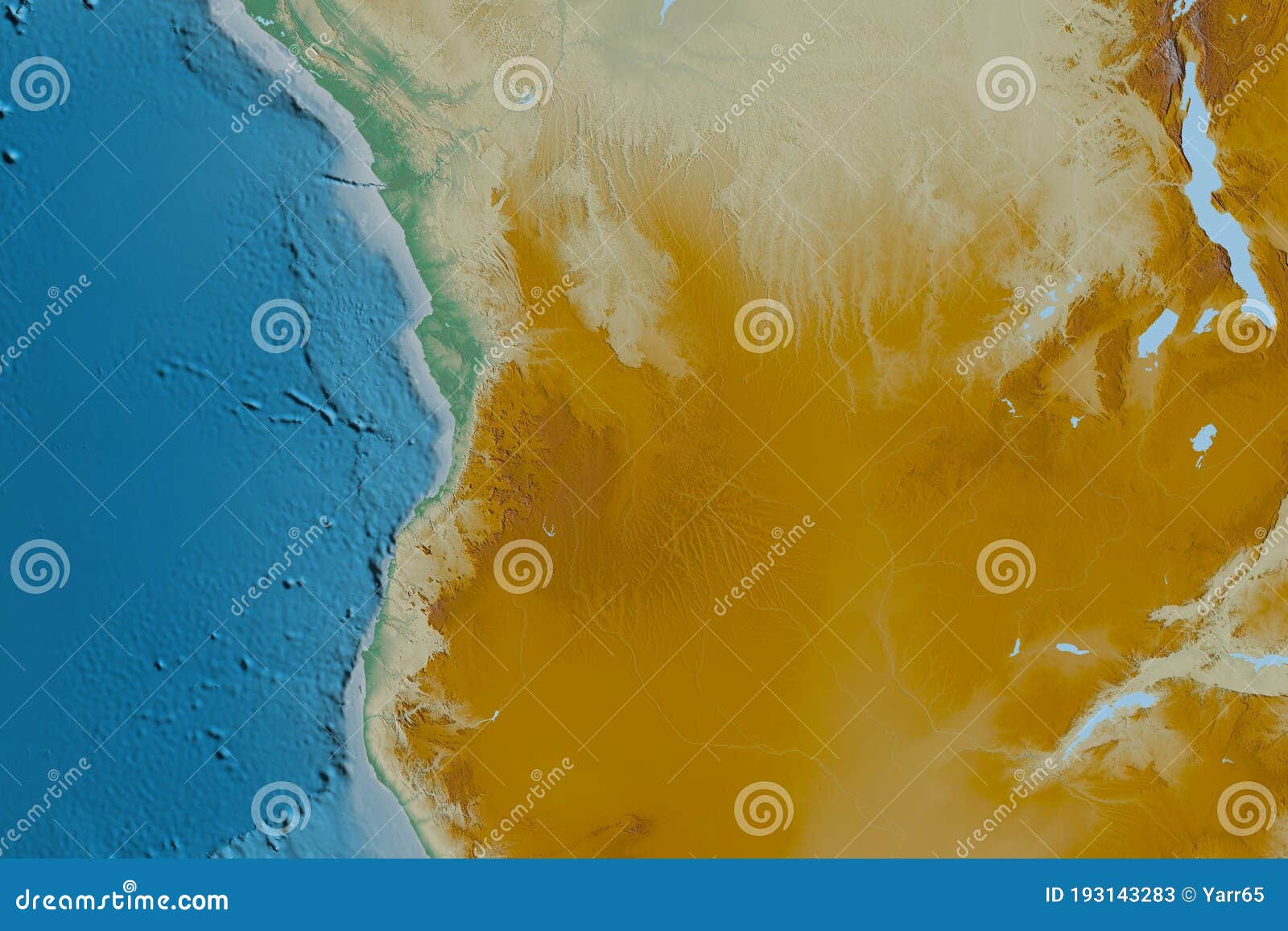 Angola Neighbourhood. Relief Stock Illustration - Illustration of atlas ...
