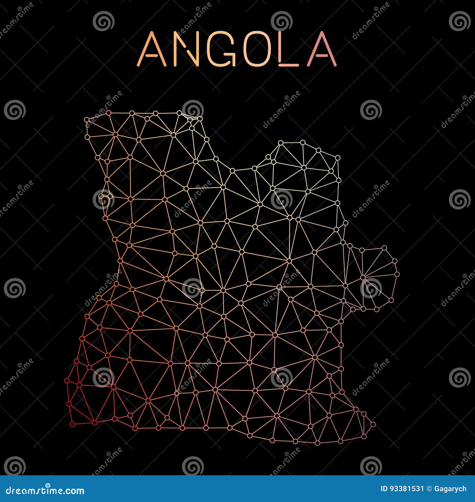 Angola Network Map. Vector Illustration | CartoonDealer.com #172881086
