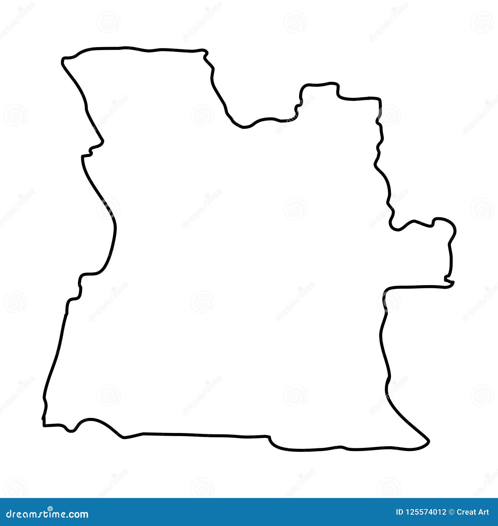Angola Outline Map Vector Illustration Stock Vector - Illustration of ...