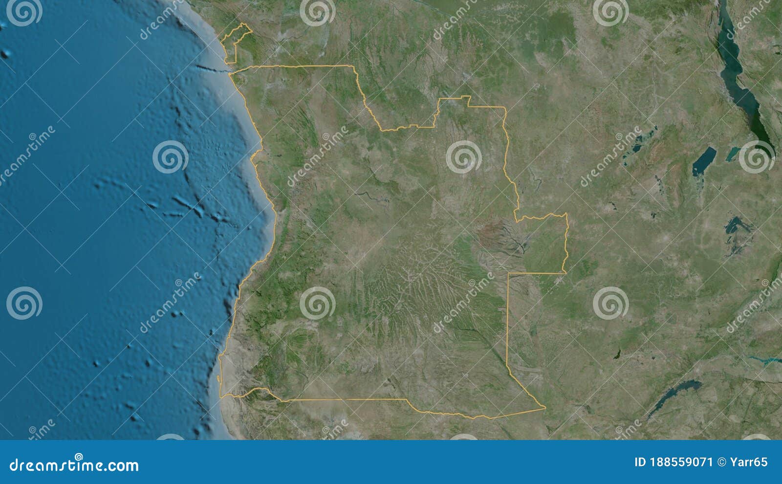 Angola - Overview. Satellite Stock Illustration - Illustration of shape ...