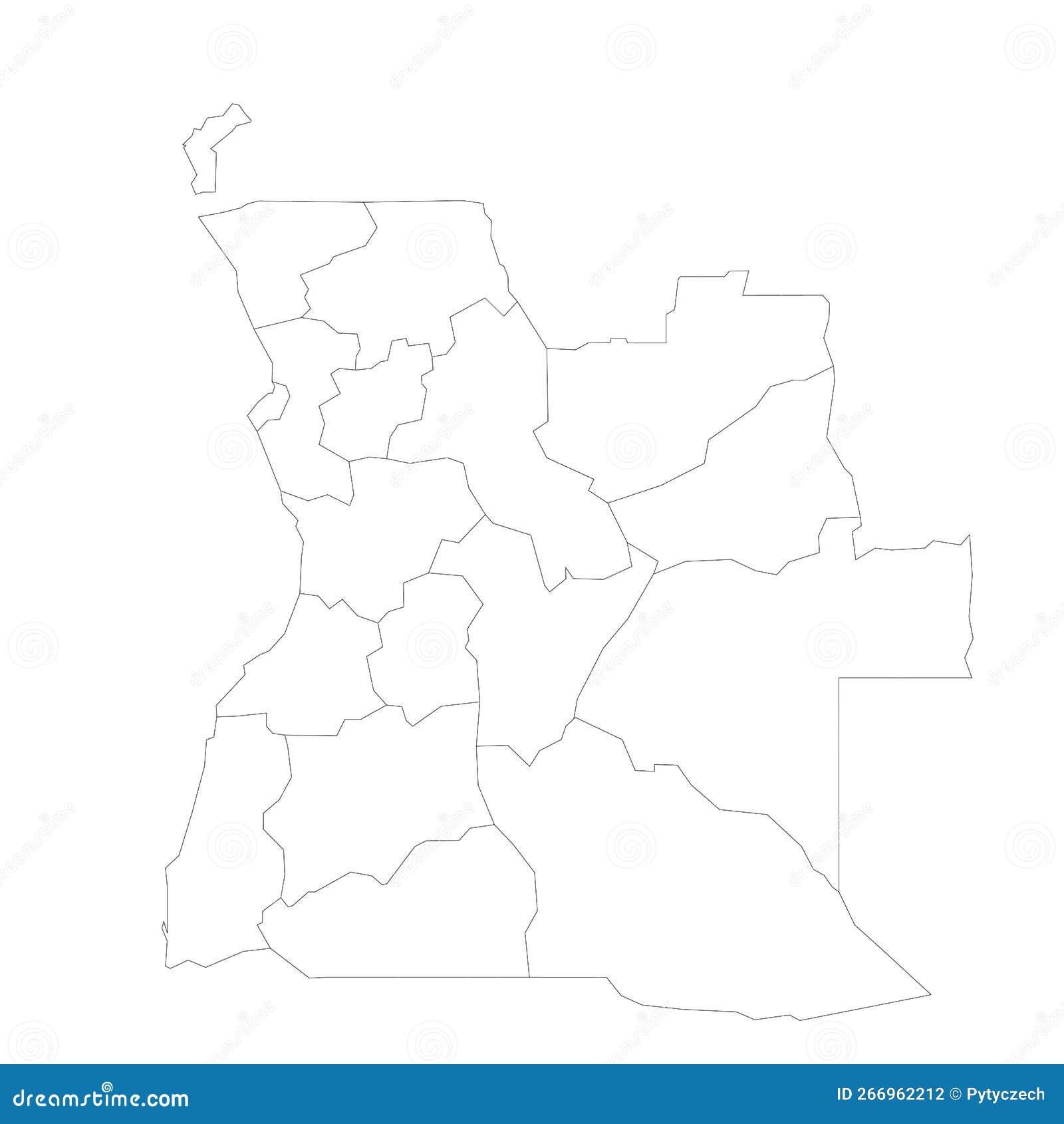 Angola Political Map of Administrative Divisions Stock Illustration ...