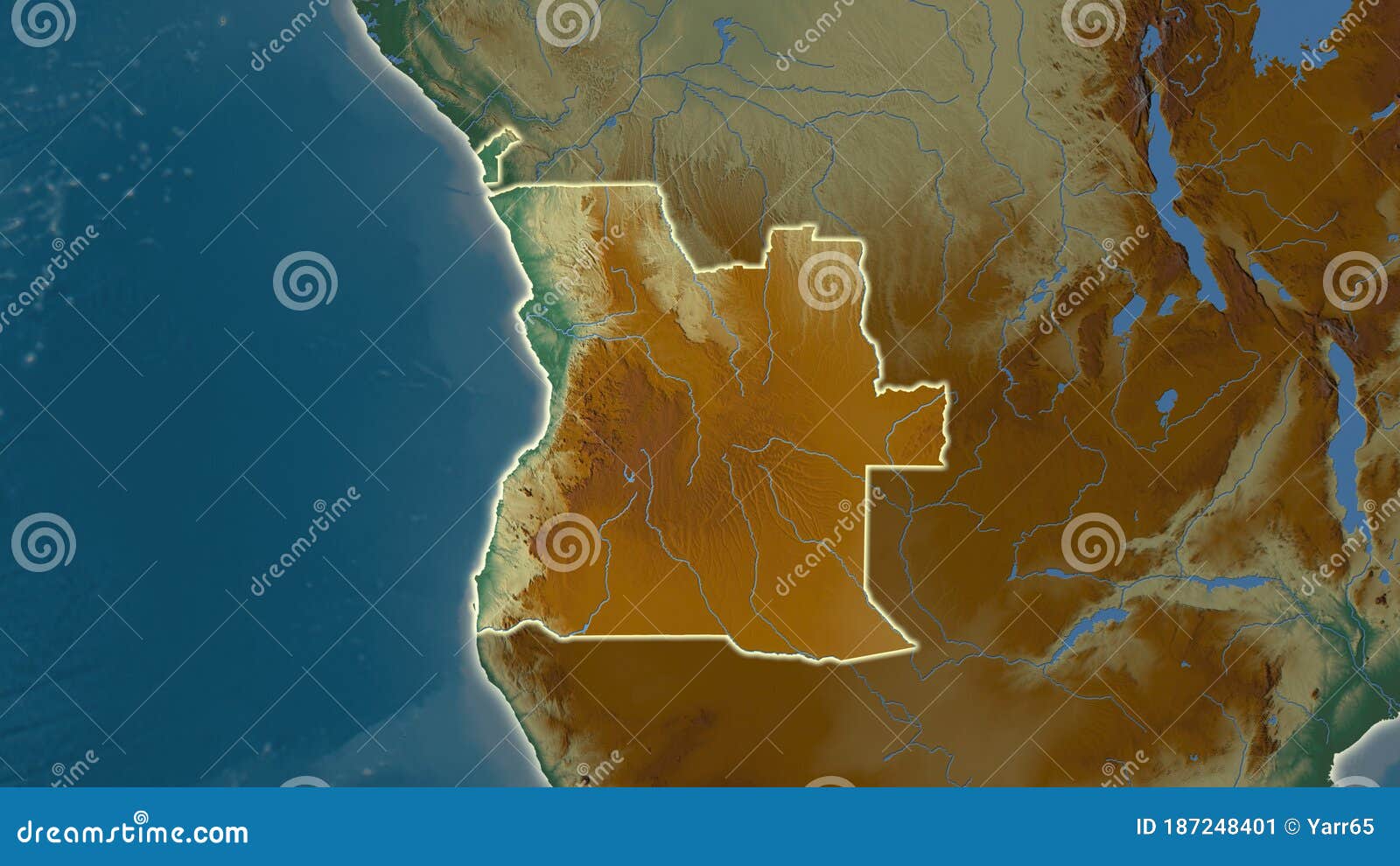 Angola - Relief. Composition Stock Illustration - Illustration of ...