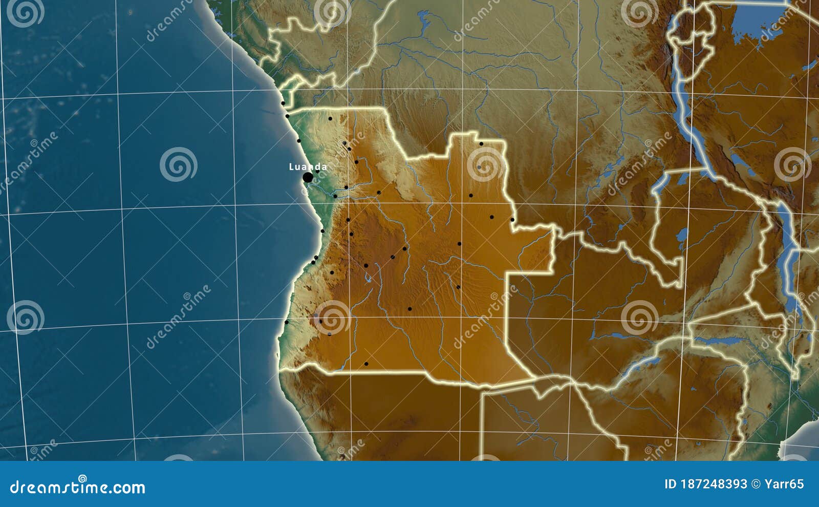 Angola - Relief. Composition, Borders Stock Illustration - Illustration ...