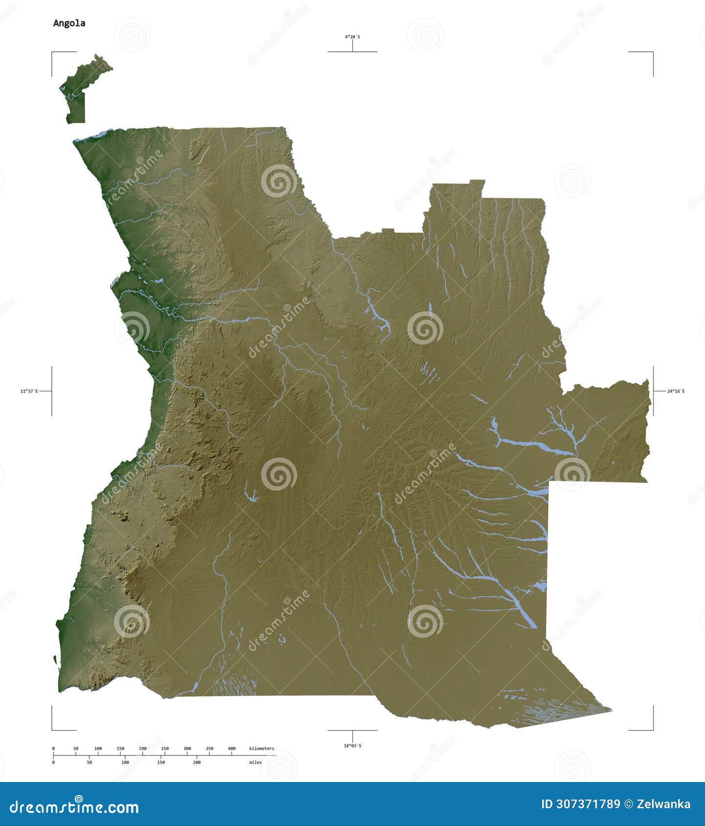 Angola Shape on White. Pale Stock Illustration - Illustration of solid ...