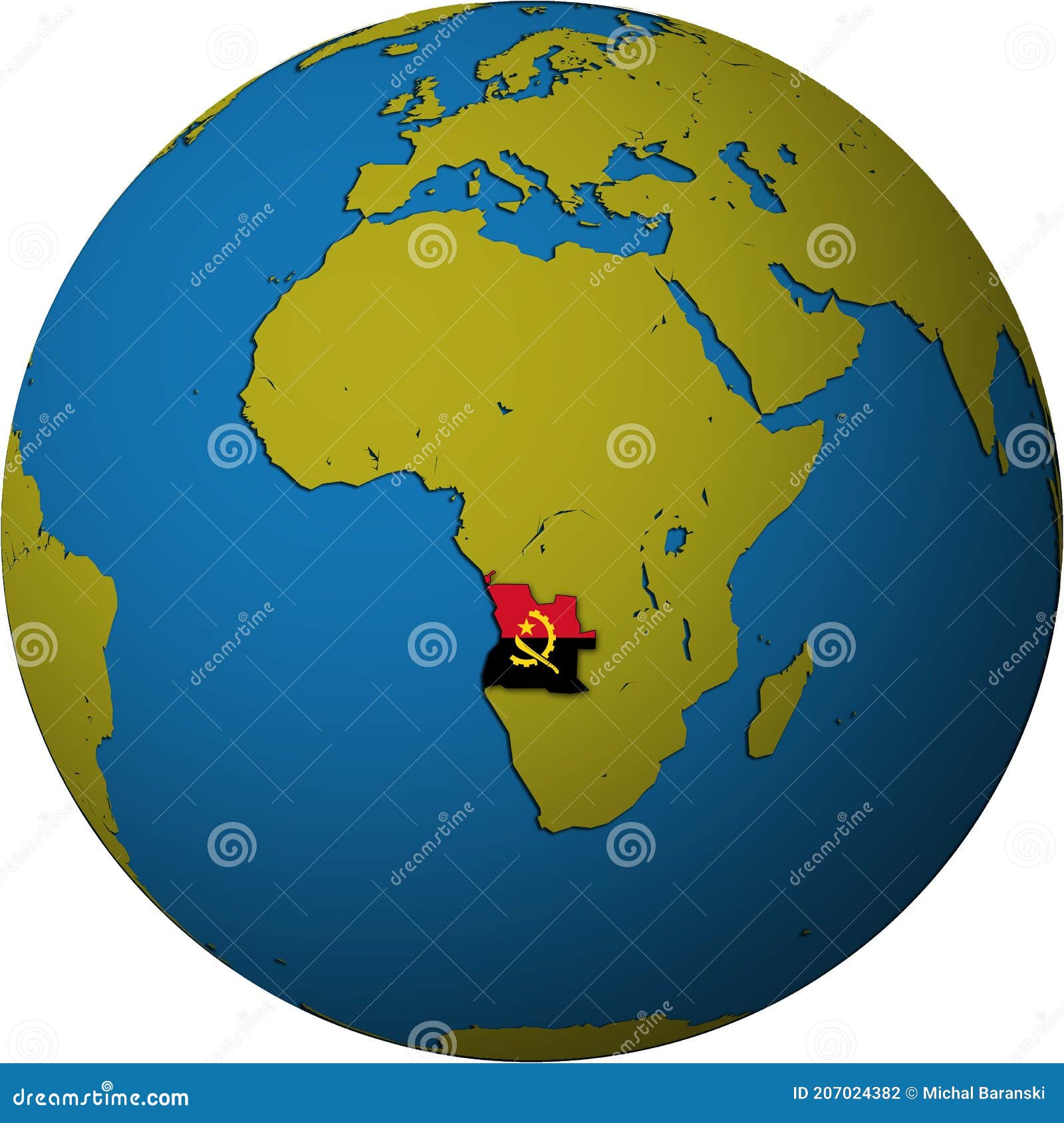 Territory Of Angola On Africa Continent. Vector Illustration ...