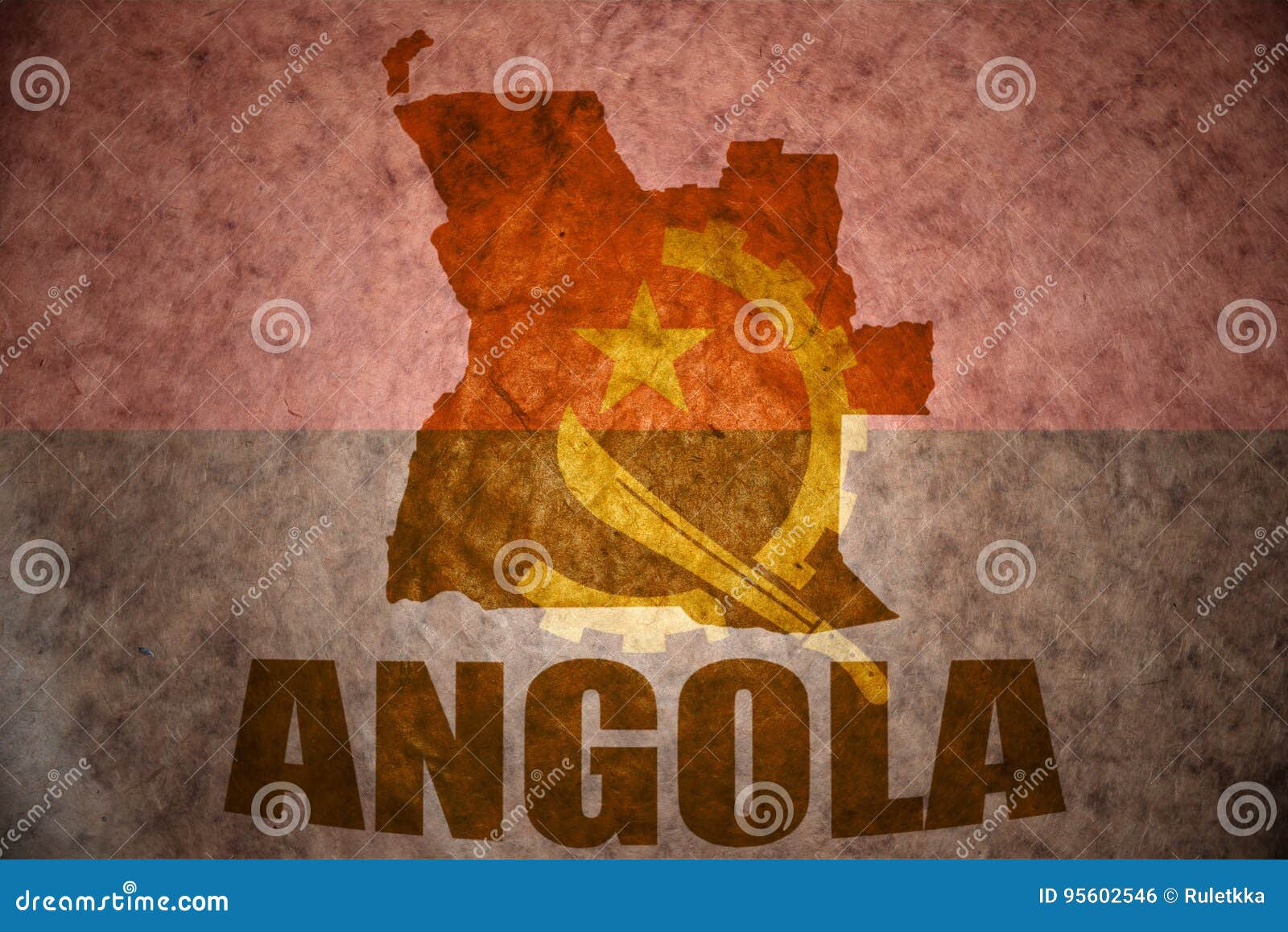 Angola vintage map stock photo. Image of angolan, city - 95602546