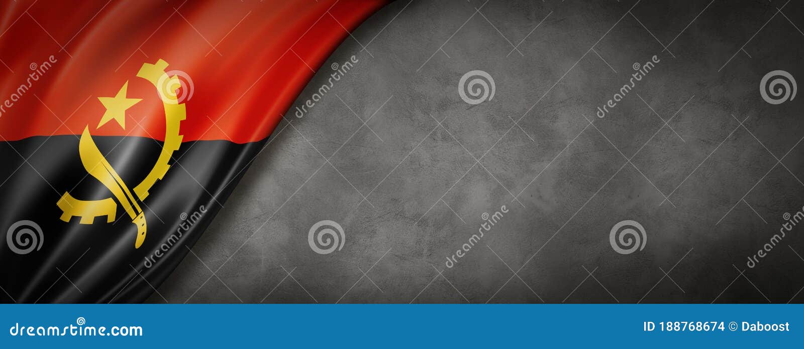 Angolan Flag on Concrete Wall Banner Stock Illustration - Illustration ...
