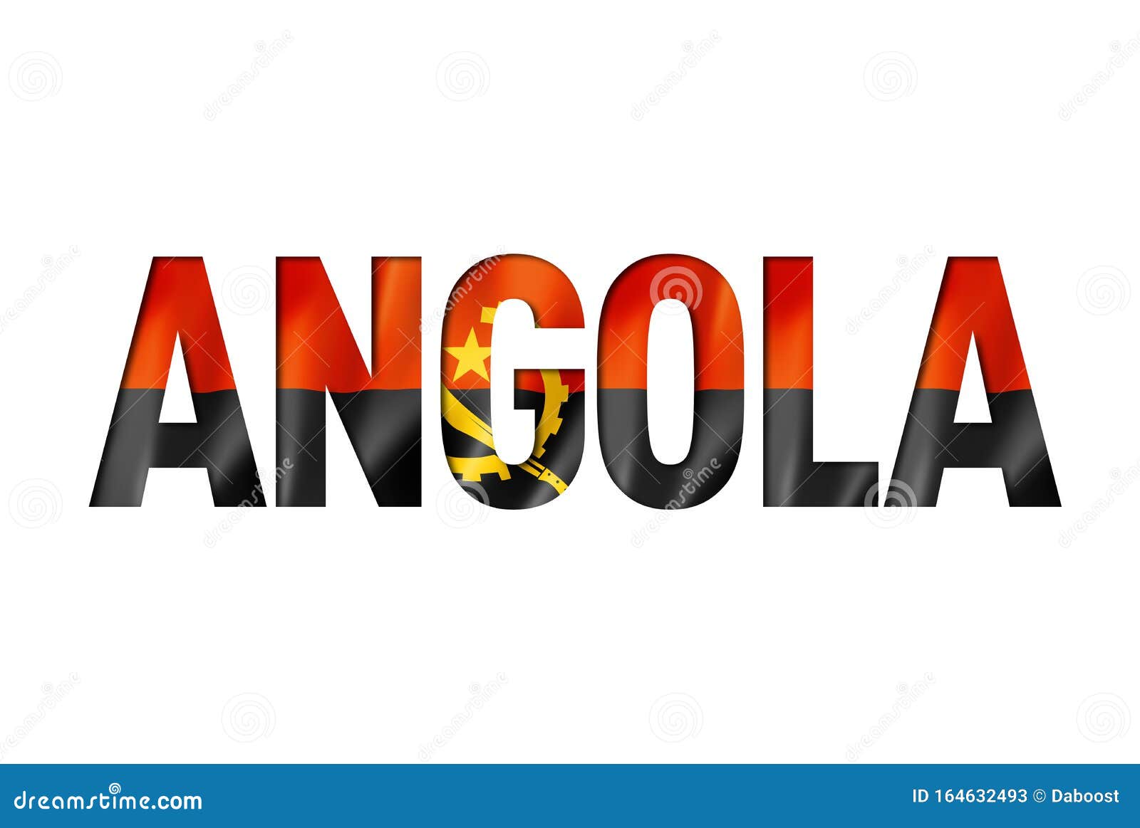 Angolan flag text font stock illustration. Illustration of font - 164632493