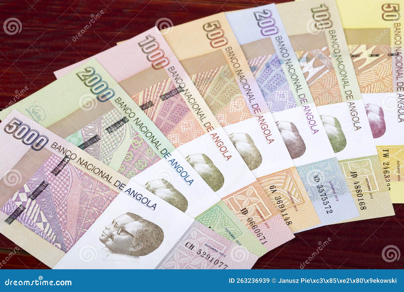 Angolan Kwanza a Business Background Stock Image - Image of banknotes ...