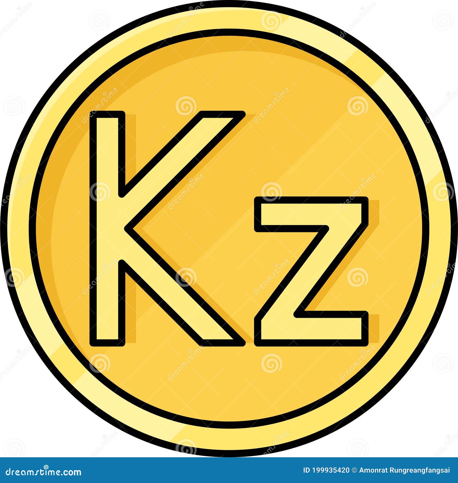 Angolan Kwanza Coin Icon, Currency of Angola Stock Vector ...