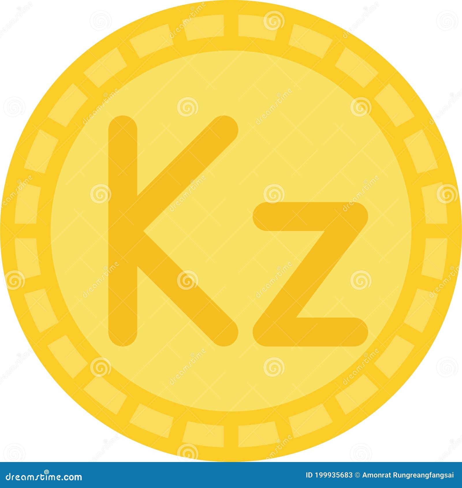 Angolan Kwanza Vector Icon On White Background. Flat Vector Angolan ...