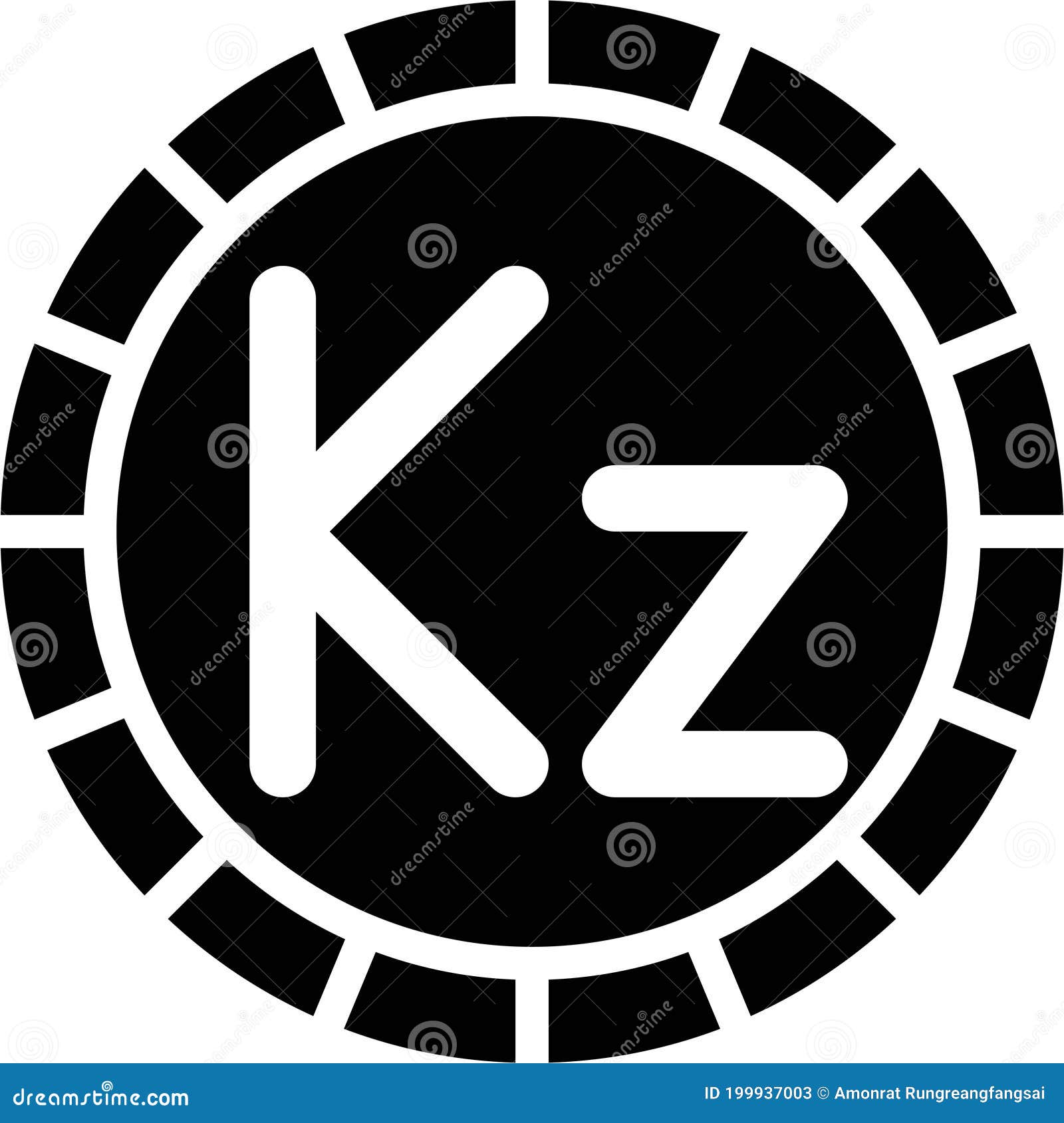 Angolan Kwanza Currency Symbol Icon Of Angola Vector Illustration ...