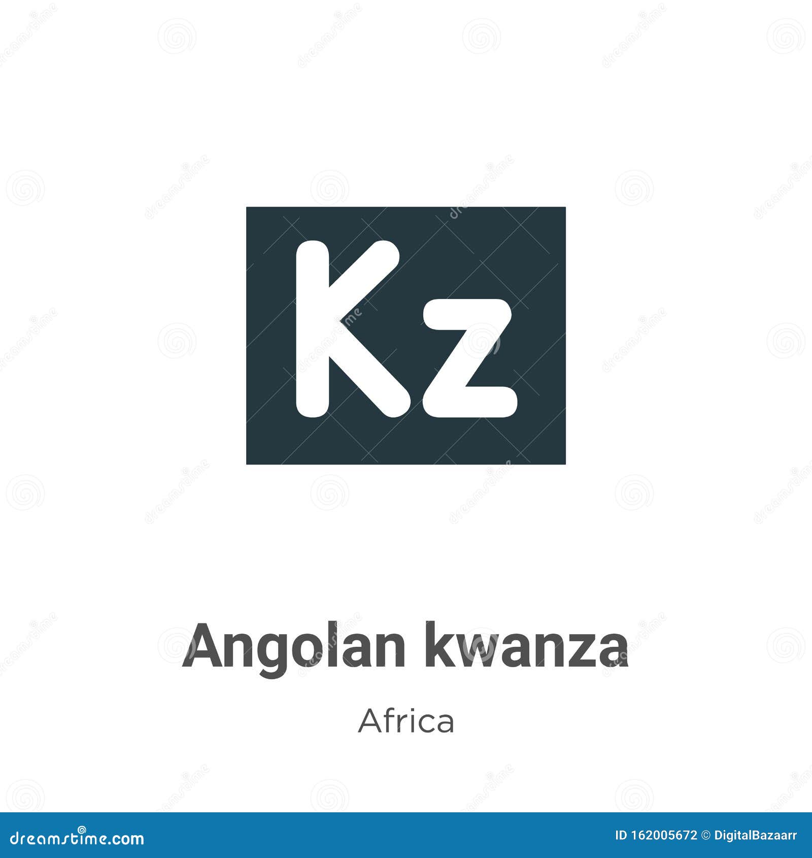 Angolan Kwanza Vector Icon On White Background. Flat Vector Angolan ...