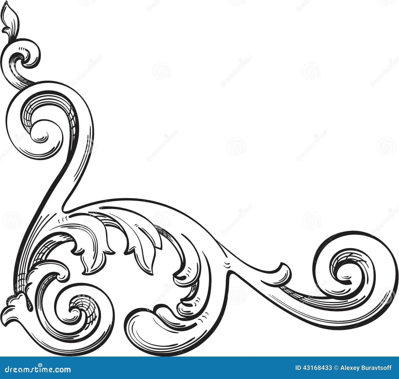 Angolo di Acanthuse illustrazione vettoriale. Illustrazione di antico ...