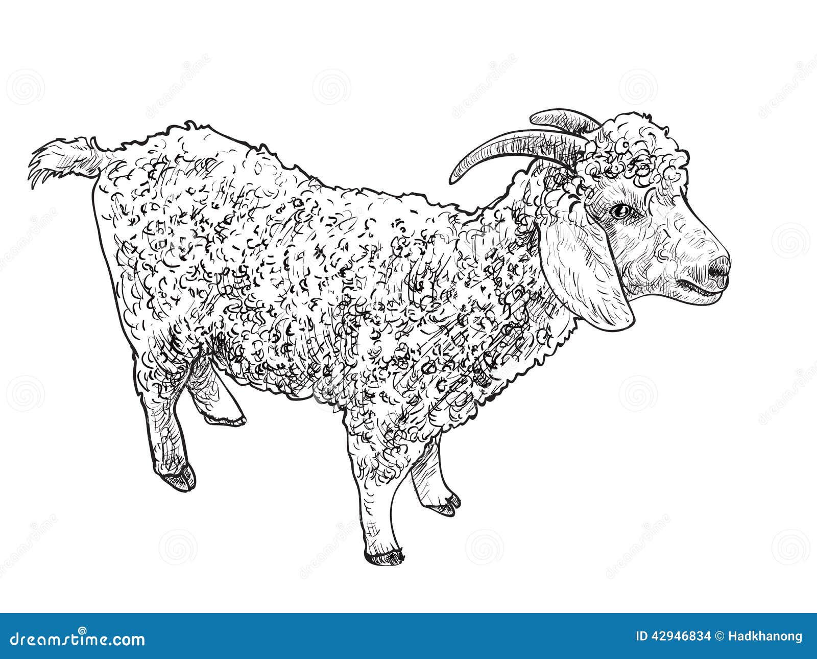 Angora Goat Silhouette Set Isolated On White - Goat, Sheep, Lamb Logo ...