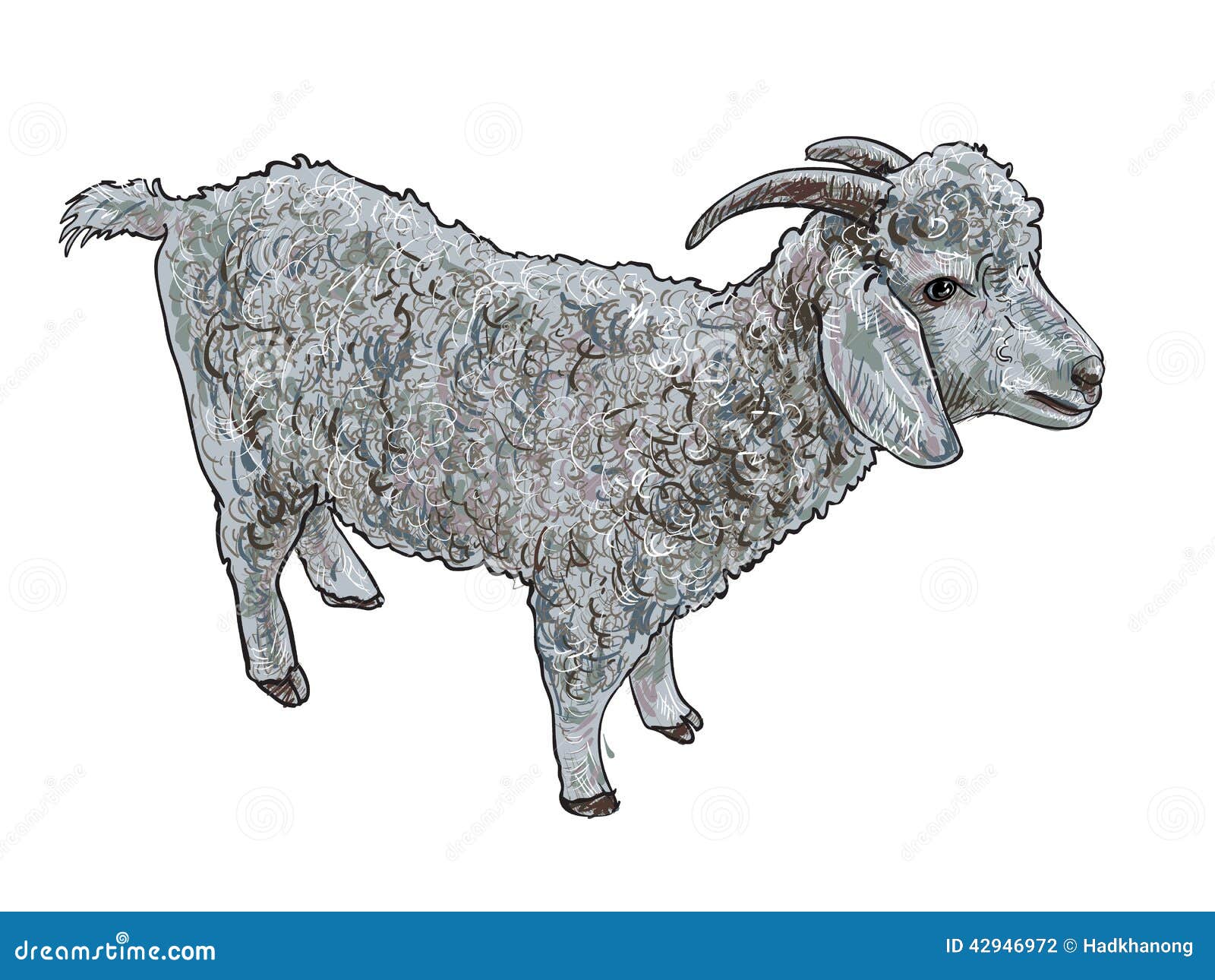 Angora Goat Silhouette Set Isolated On White - Goat, Sheep, Lamb Logo ...