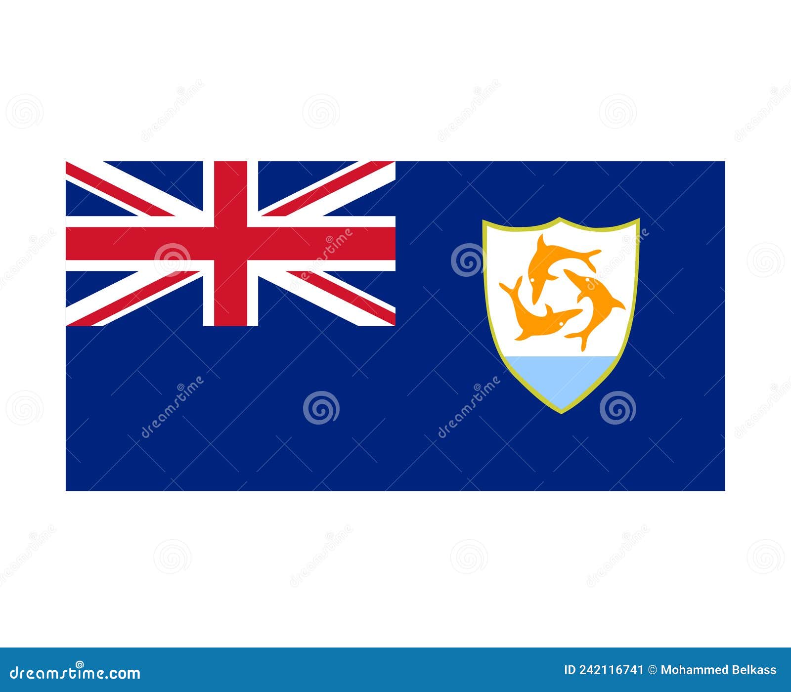Anguilla Flag National North America Emblem Symbol Icon Stock Vector ...