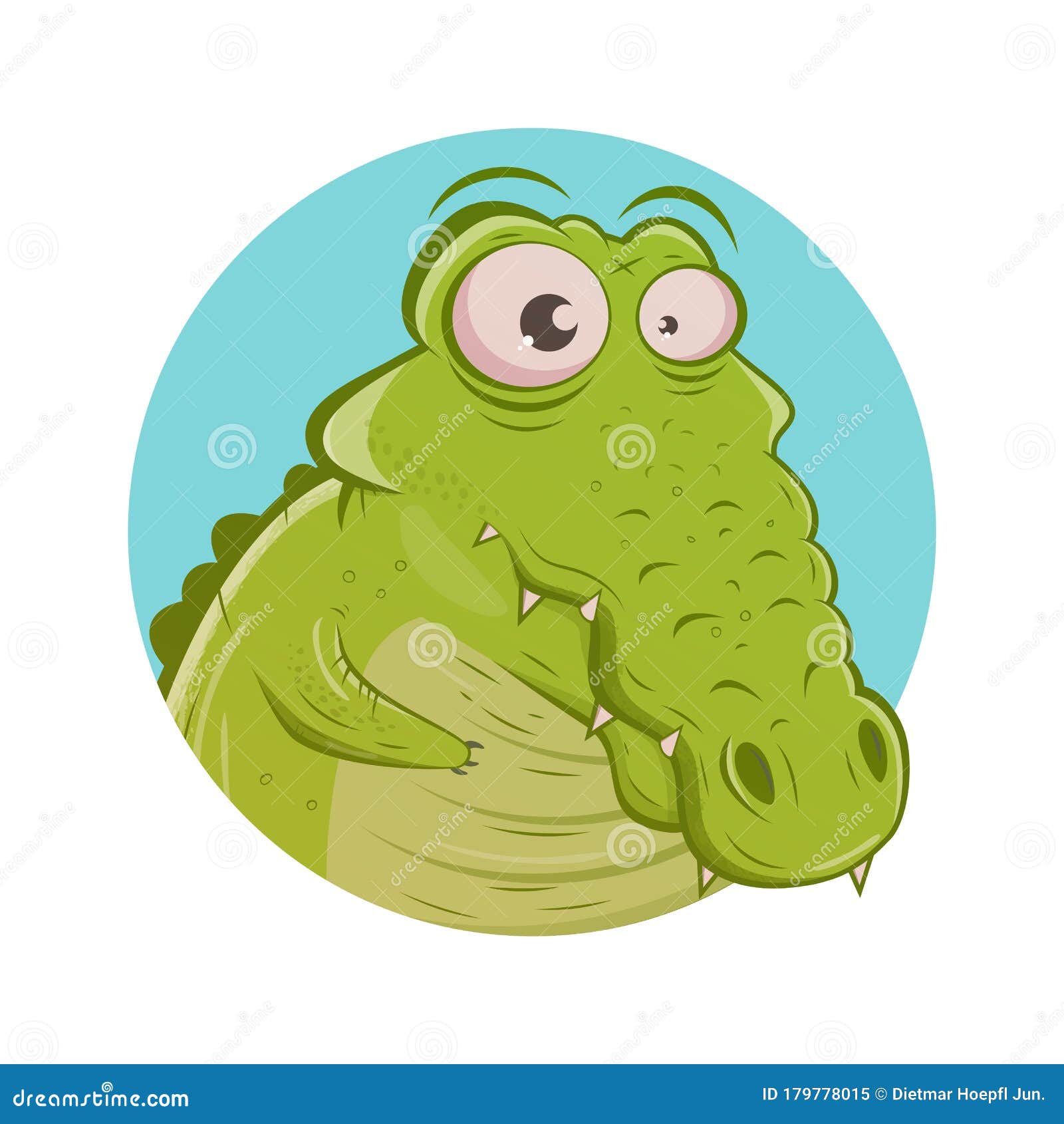 Vector Illustration of a Funny Cartoon Crocodile Stock Vector ...