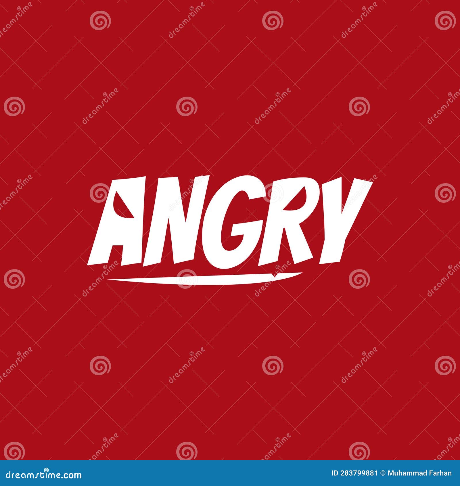 Angry Wordmark Logo Graphic Design Stock Vector - Illustration of head ...