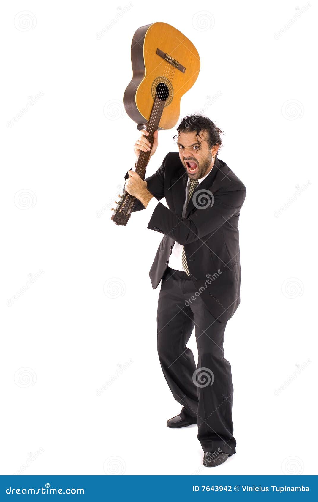 Angry stock photo. Image of hobby, expression, guitar - 7643942