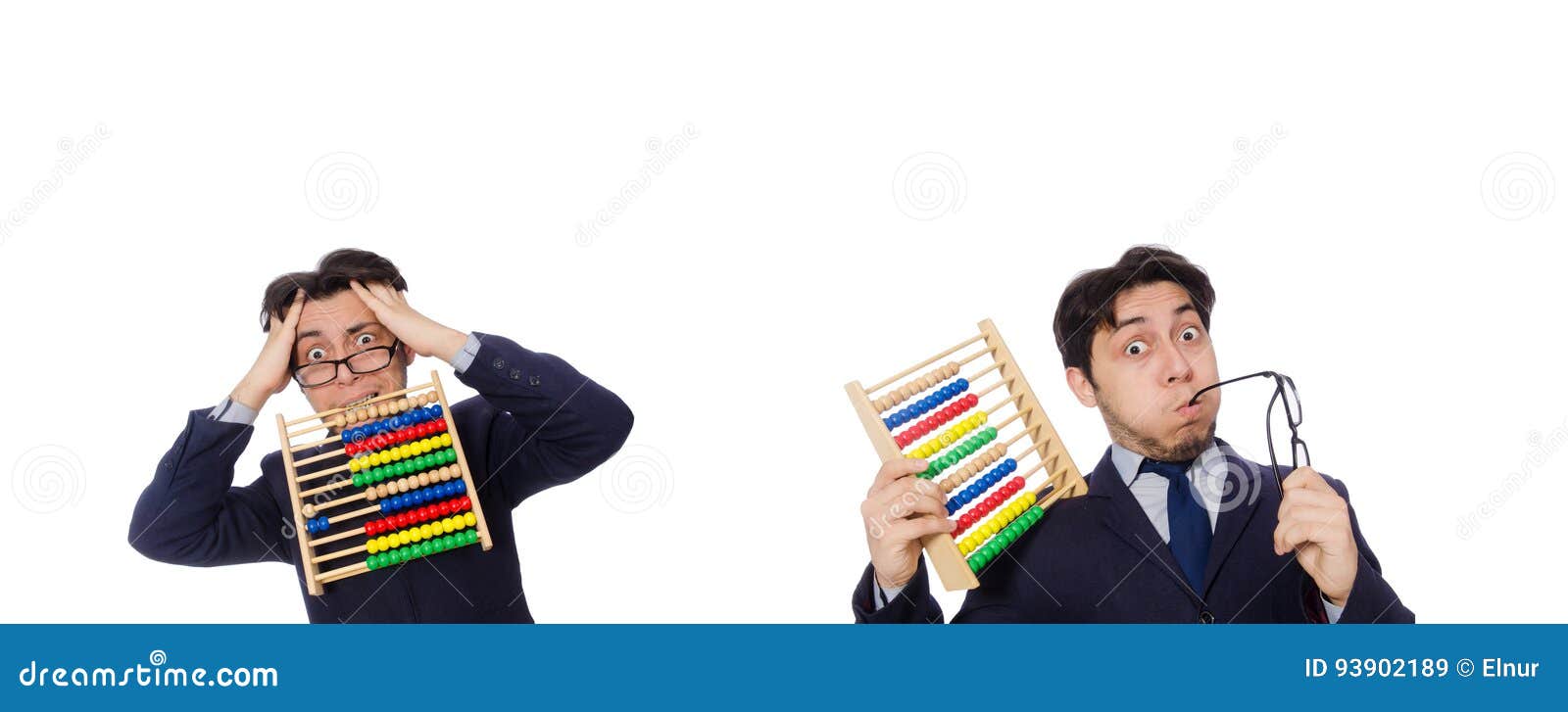 The Angry Accountant with Abacus Isolated on White Stock Image - Image ...
