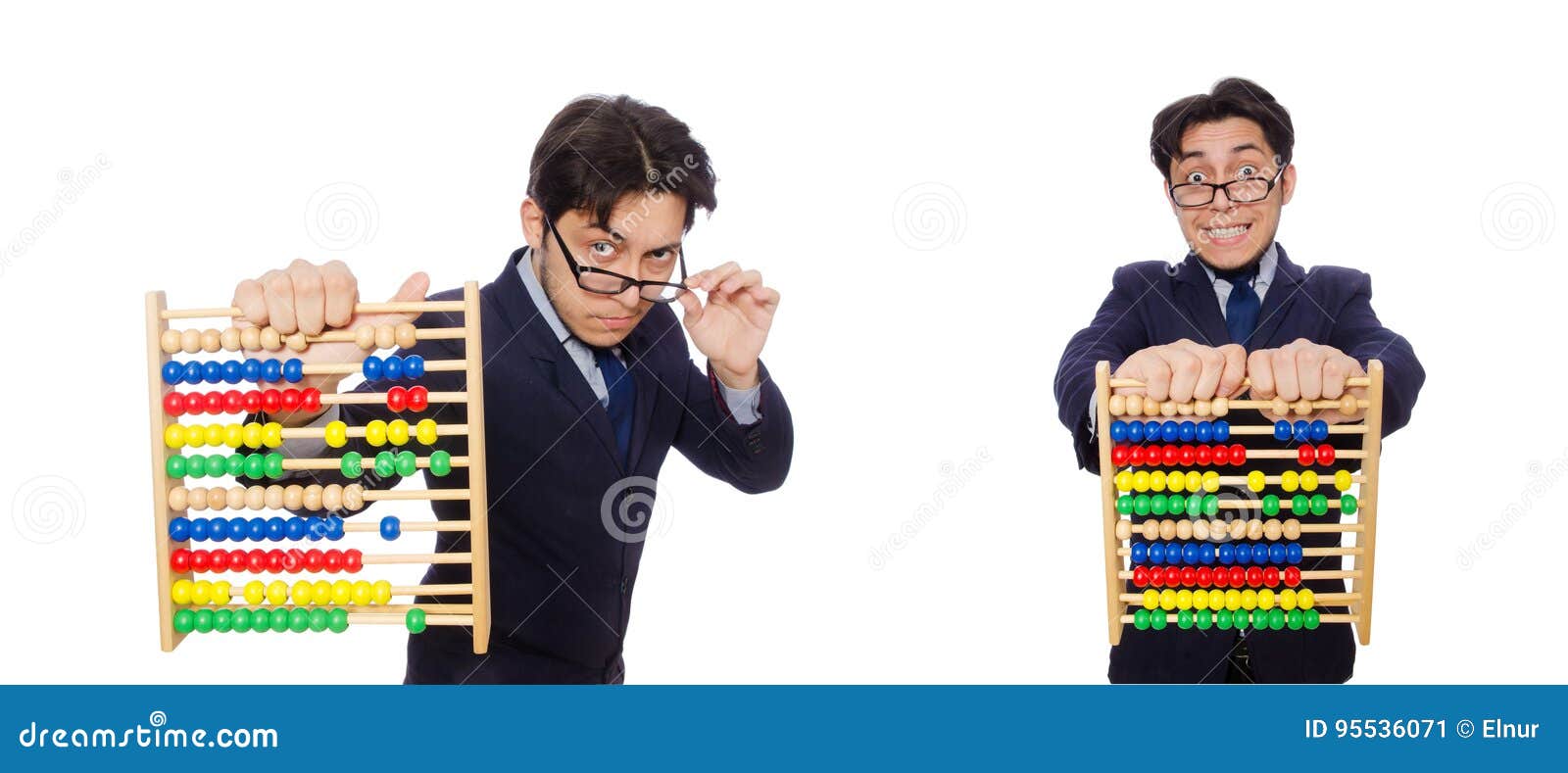 The Angry Accountant with Abacus Isolated on White Stock Image - Image ...