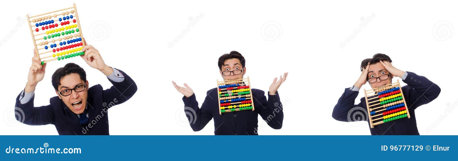 The Angry Accountant with Abacus Isolated on White Stock Image - Image ...