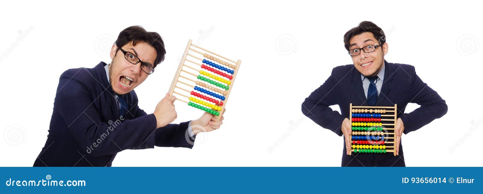 The Angry Accountant with Abacus on White Stock Photo - Image of ...