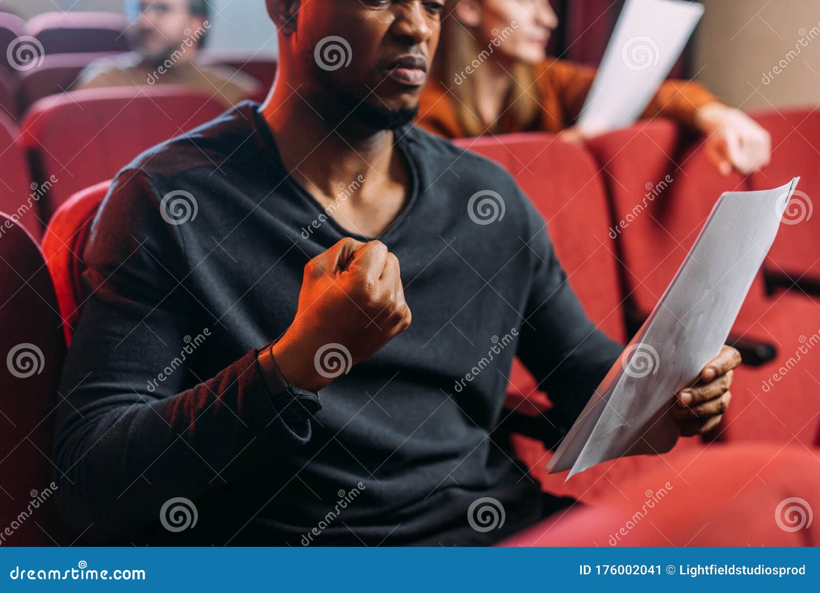 Angry Actor and Actresses Reading Scripts Stock Image - Image of ...