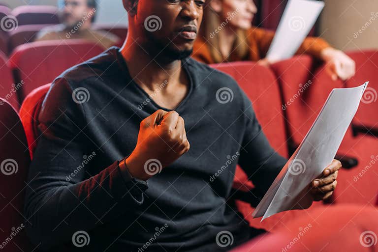 Angry Actor and Actresses Reading Scripts Stock Image - Image of ...
