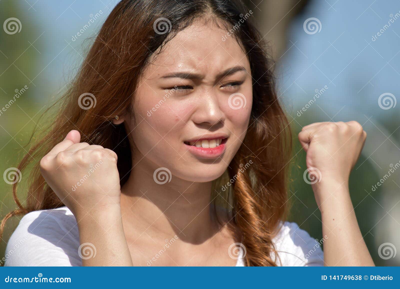 An Angry Adult Female stock photo. Image of emotional - 141749638