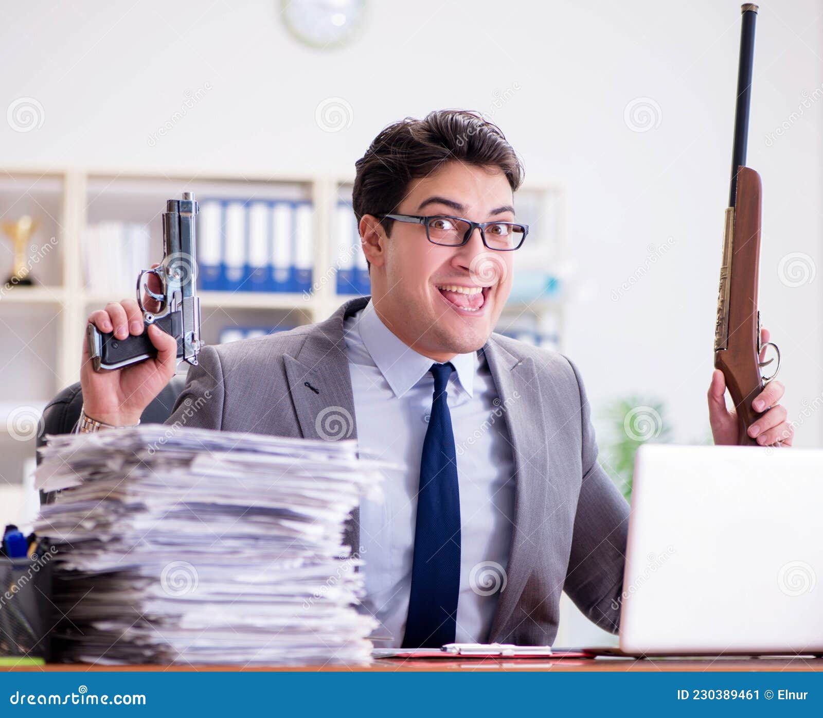 Angry Aggressive Businessman in the Office Stock Image - Image of ...