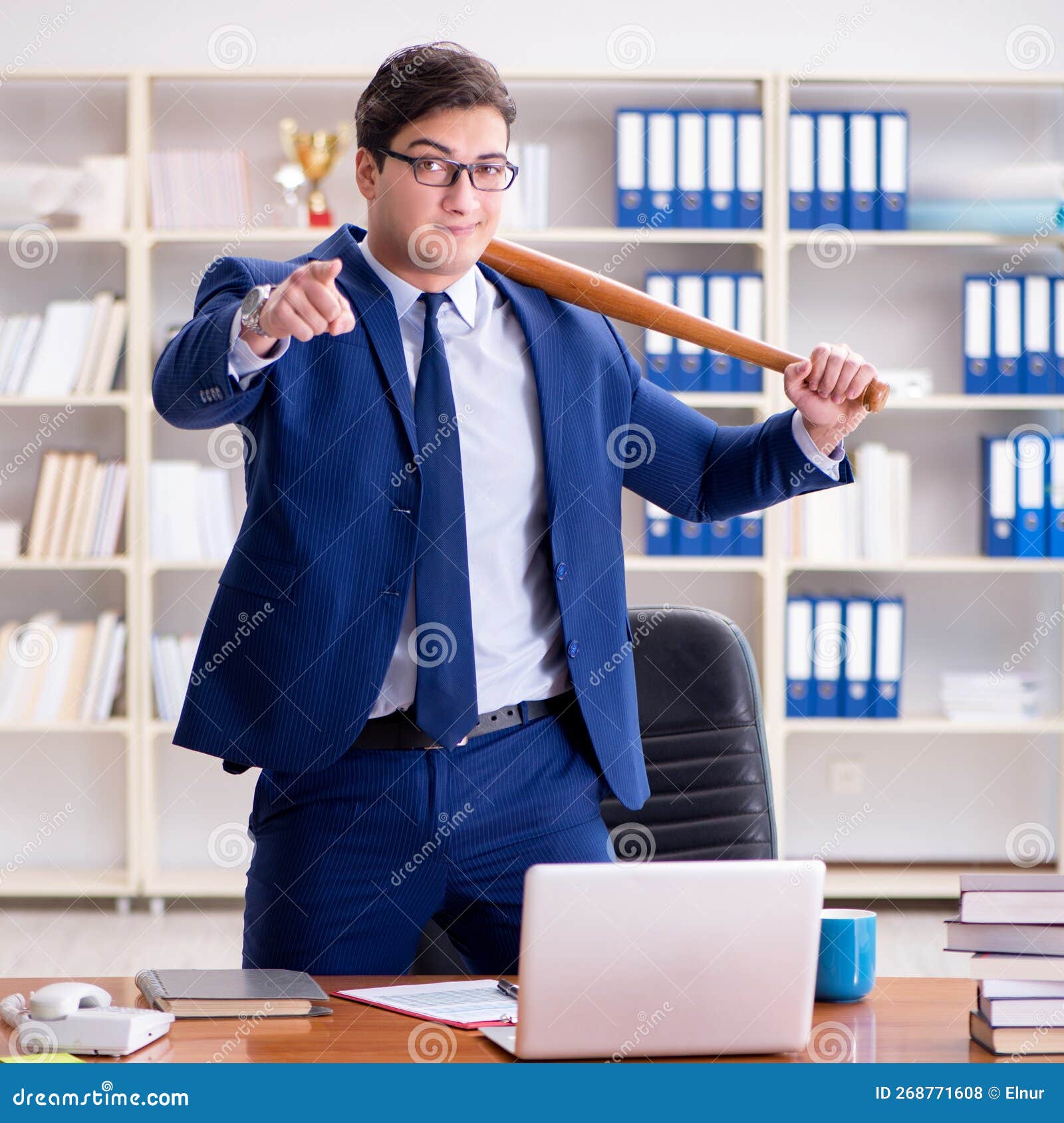 Angry Aggressive Businessman in the Office Stock Photo - Image of angry ...