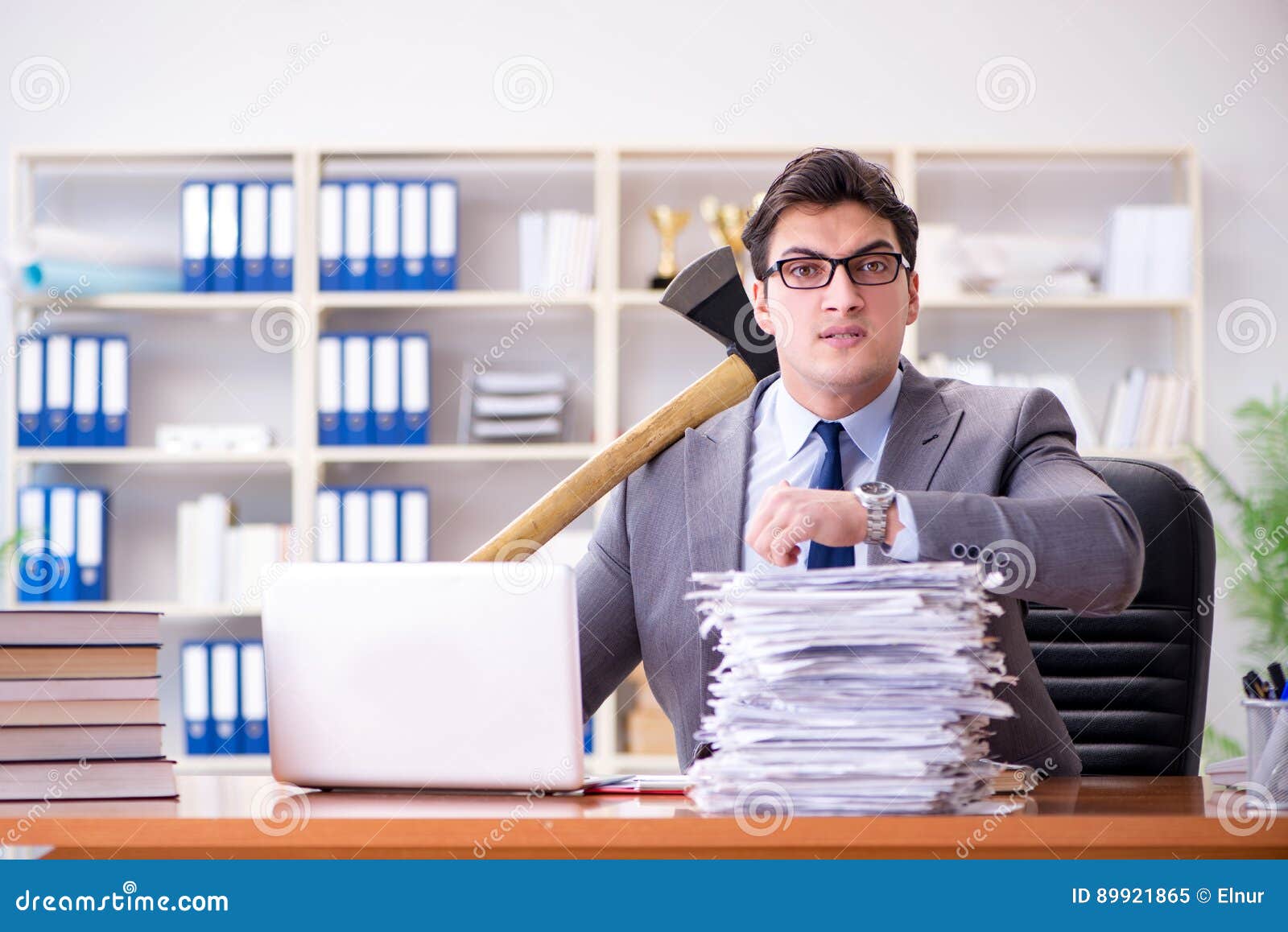 The Angry Aggressive Businessman in the Office Stock Image - Image of ...
