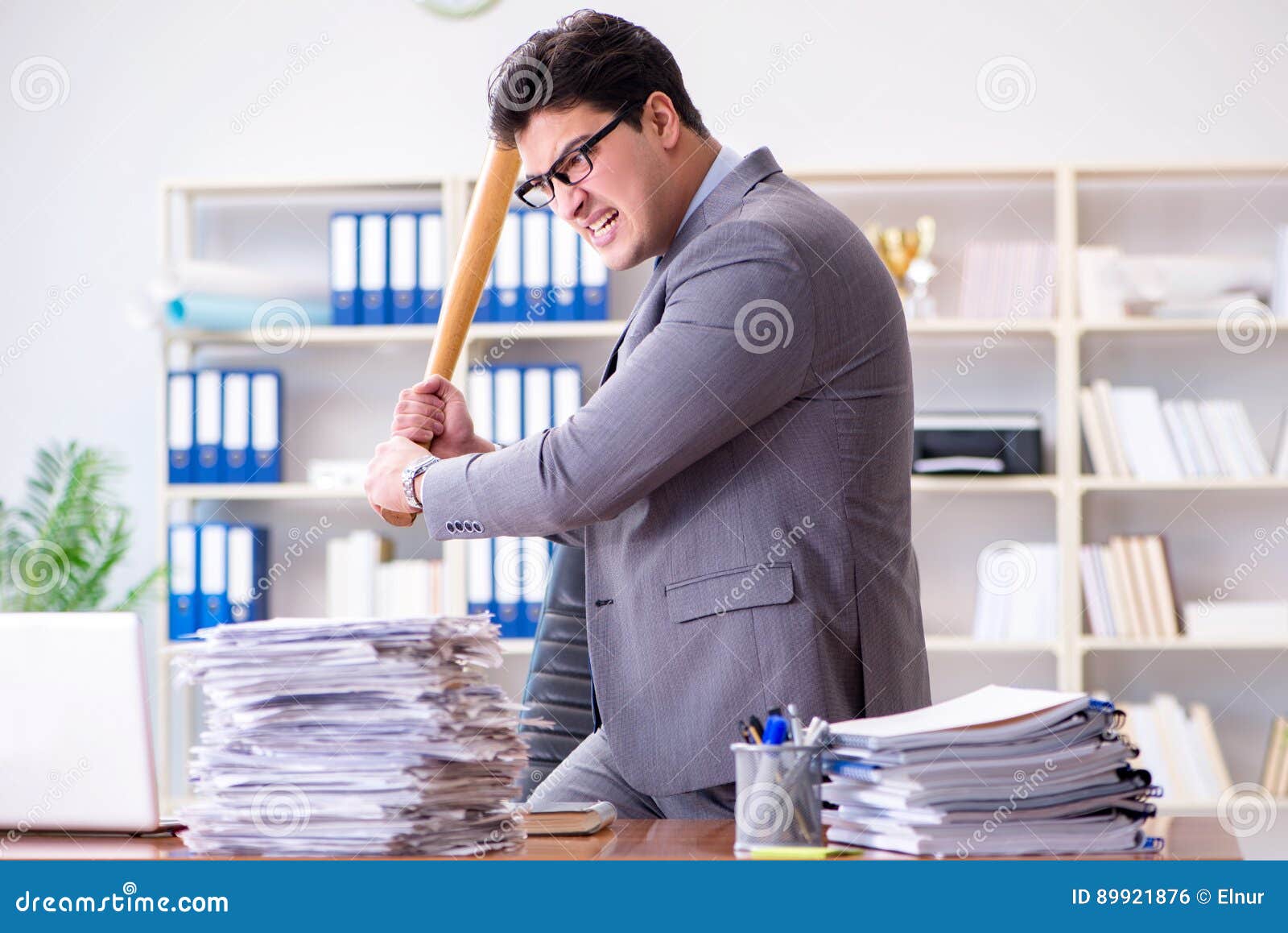 The Angry Aggressive Businessman in the Office Stock Photo - Image of ...