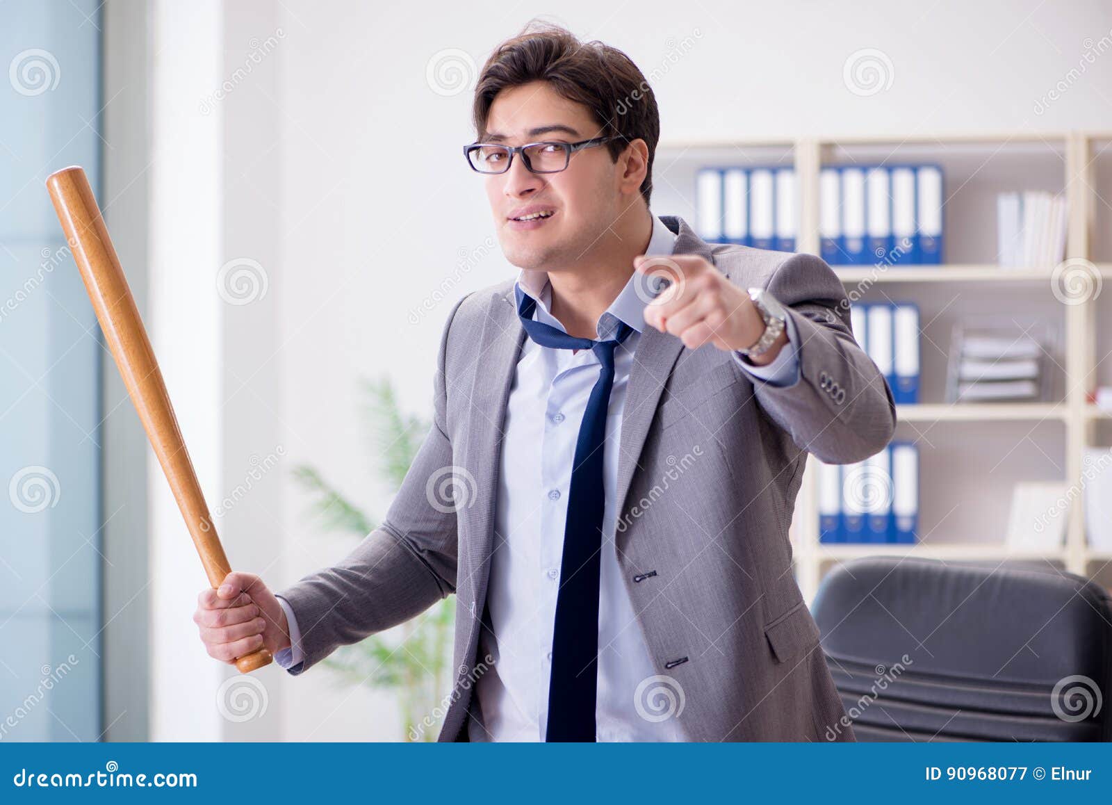 The Angry Aggressive Businessman in the Office Stock Image - Image of ...