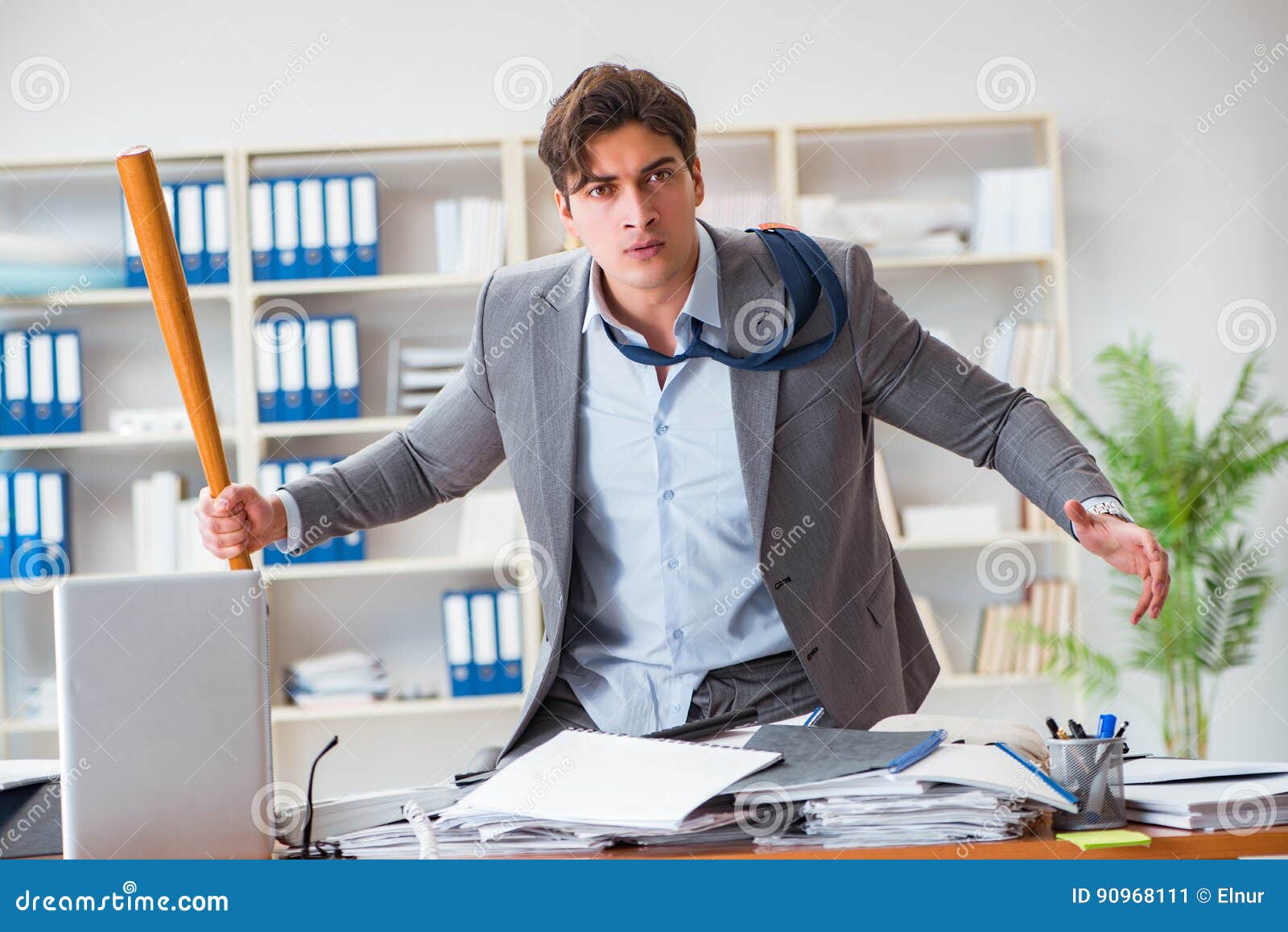 The Angry Aggressive Businessman in the Office Stock Image - Image of ...