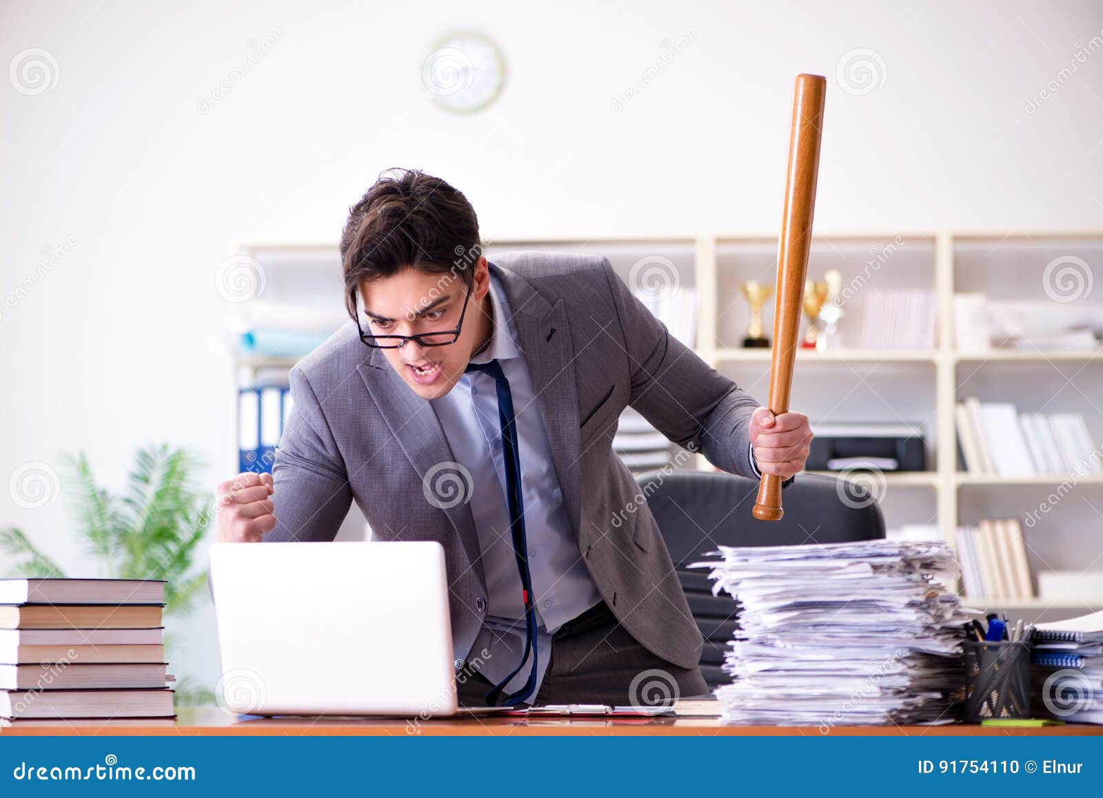 The Angry Aggressive Businessman in the Office Stock Photo - Image of ...