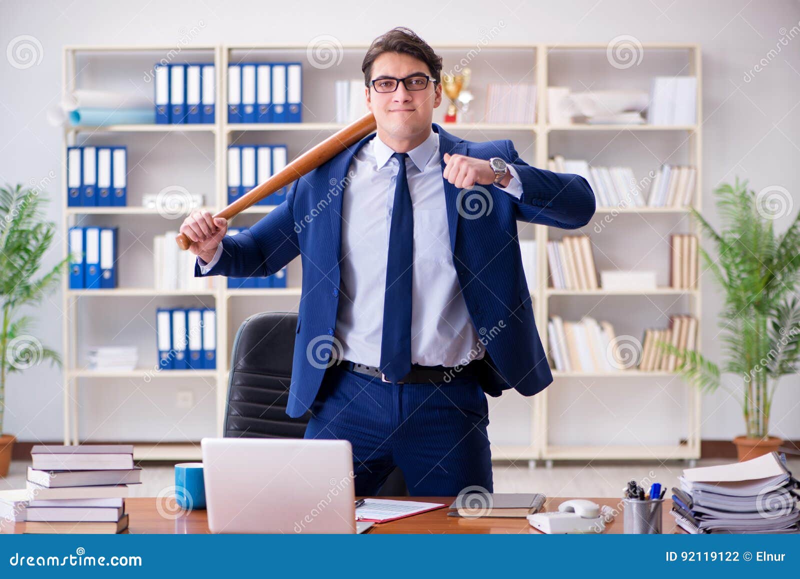 The Angry Aggressive Businessman in the Office Stock Photo - Image of ...