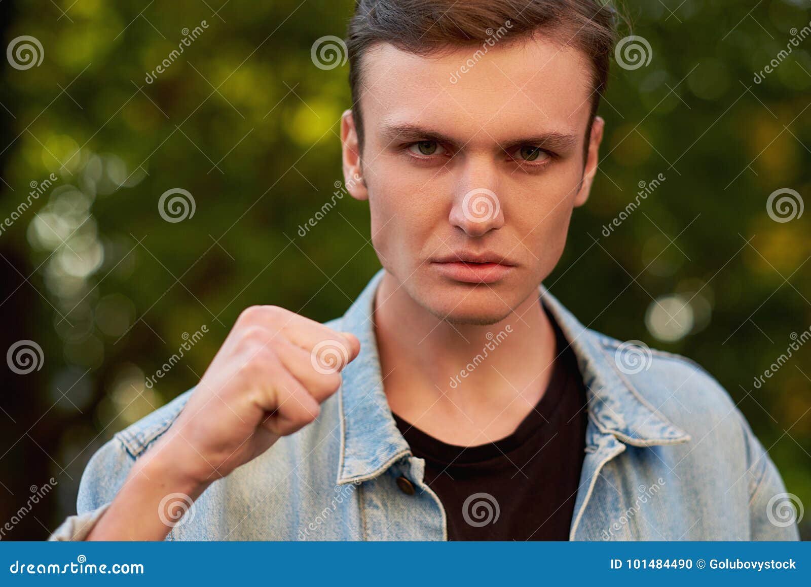 Angry aggressive man face. stock photo. Image of outdoor - 101484490