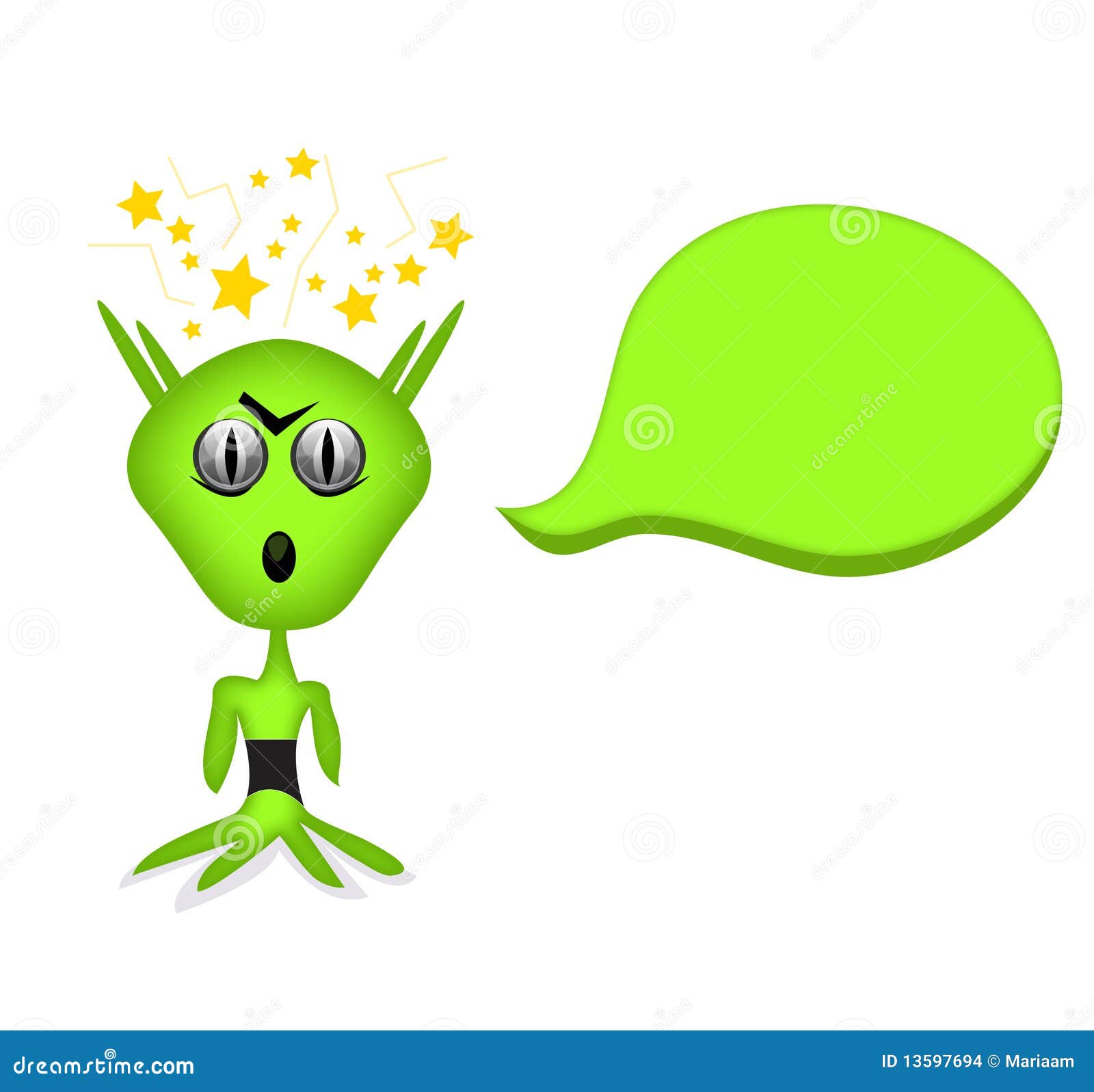 Angry alien stock vector. Illustration of character, alien - 13597694