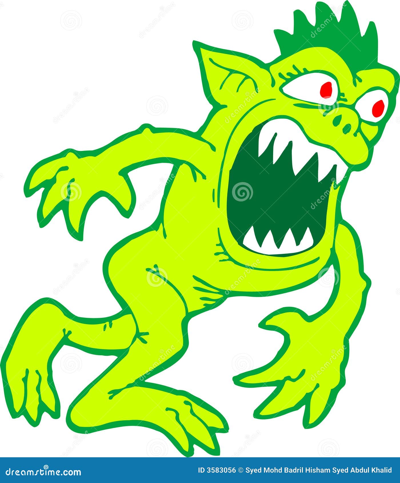 Angry alien stock illustration. Illustration of cartoon - 3583056